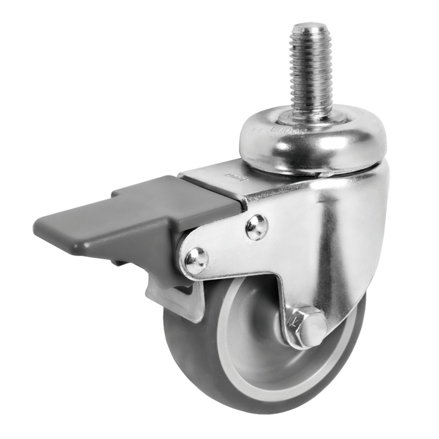 Ruota con freno TELLURE in polipropilene grigio Ø 80 mm | Leroy Merlin