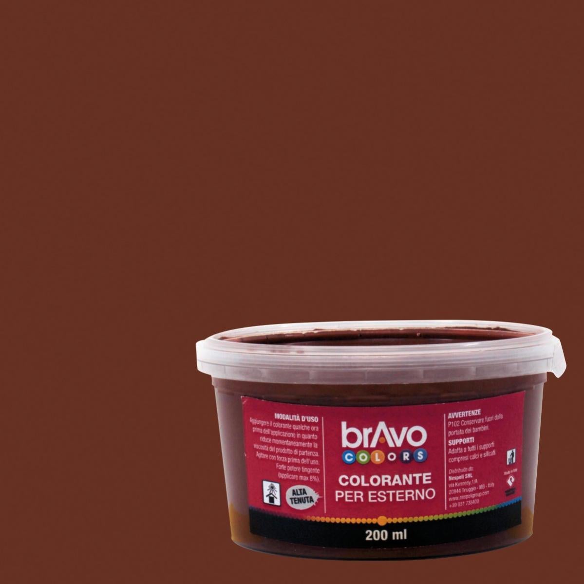 Colorante liquido BRAVO universale per esterni 200 ml marrone ossido ...