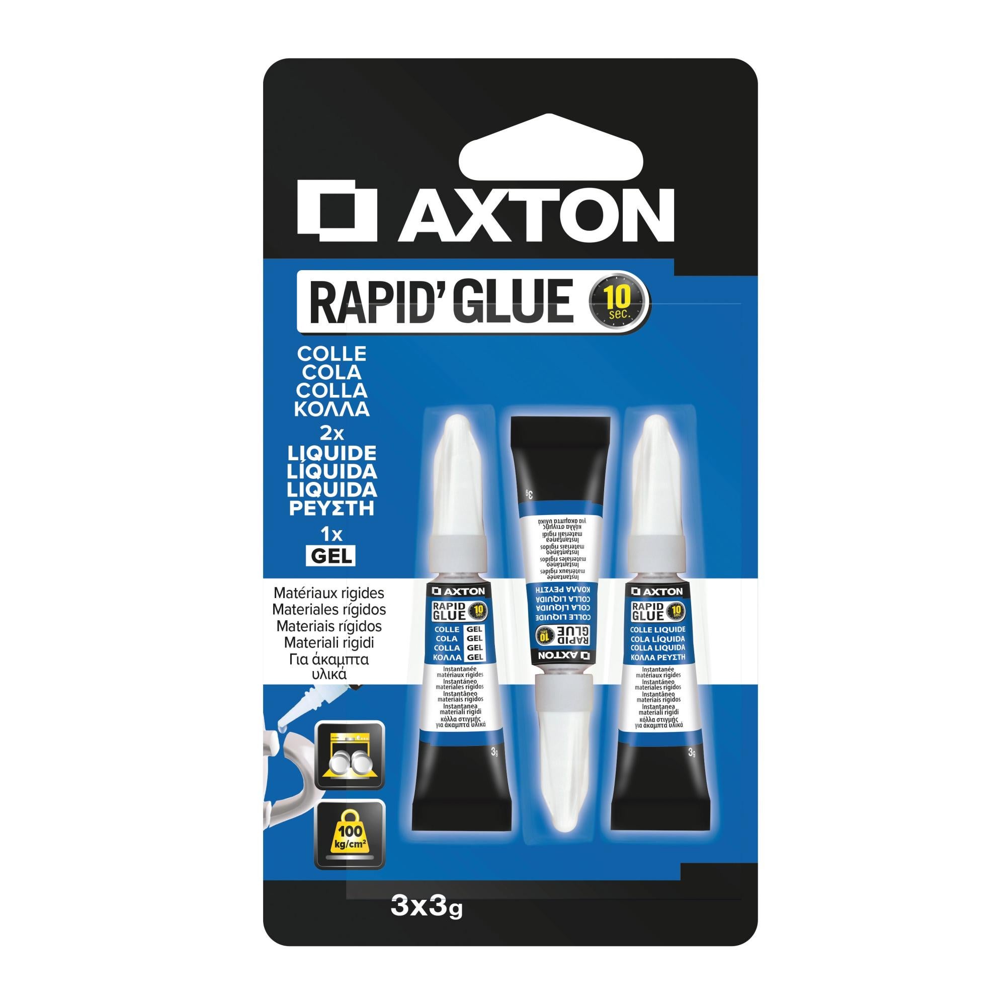 Colla in cianoacrilato per metallo AXTON Rapidglue 3 | Leroy Merlin