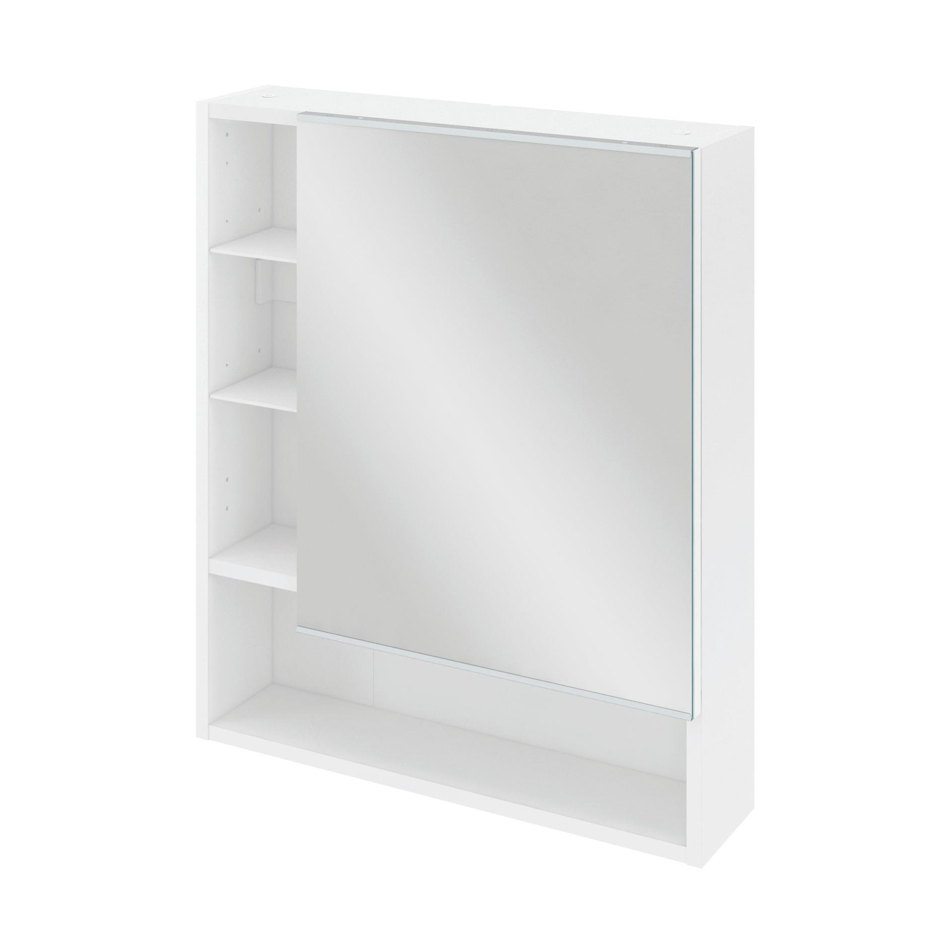 Specchio contenitore Easy L 60 x P 16 x H 70 cm bianco lucido Sensea ...