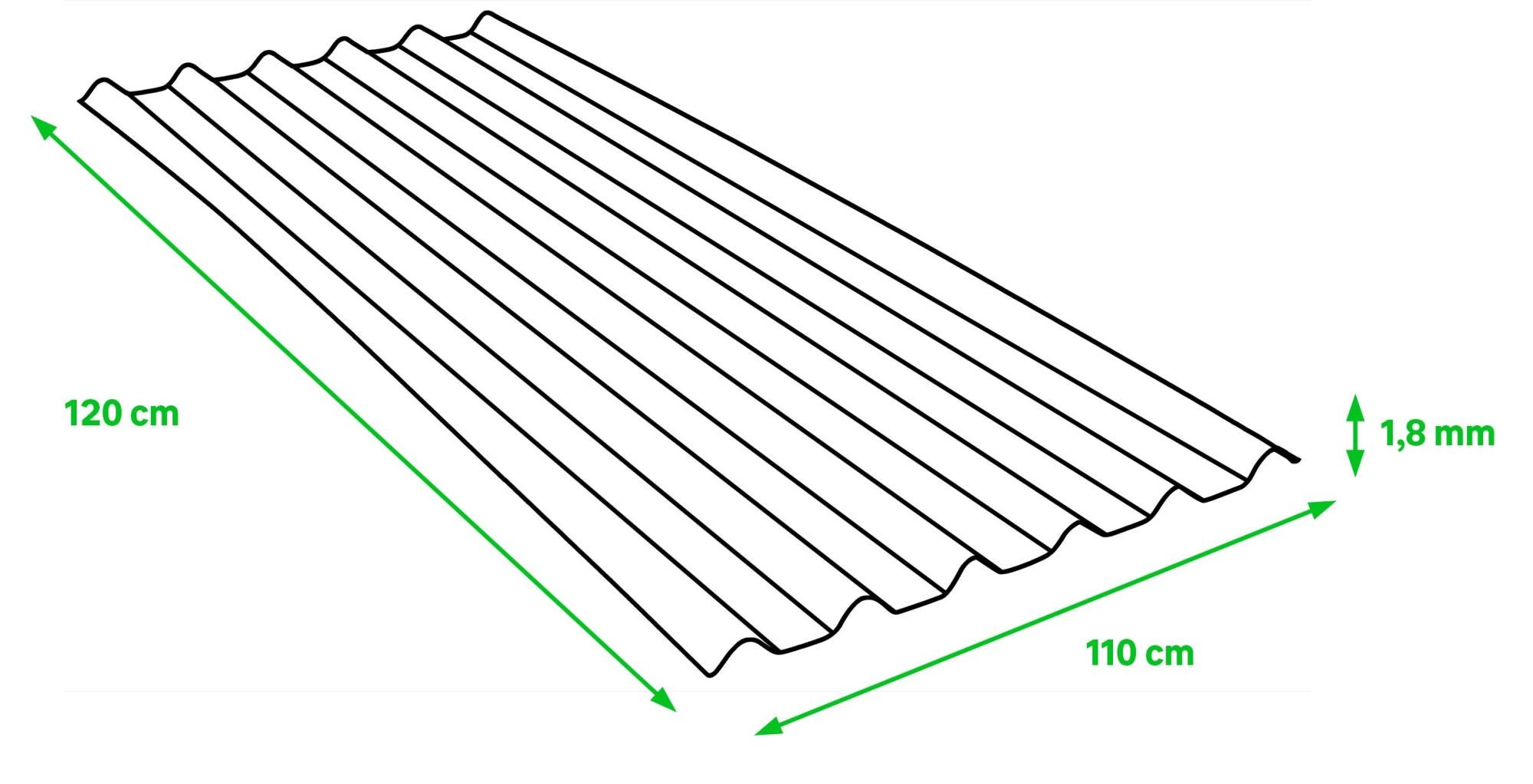 Piastra pvc aspetto tegola ondulato RENOLIT Ecolina 110 x 120 cm, Sp 1. ...