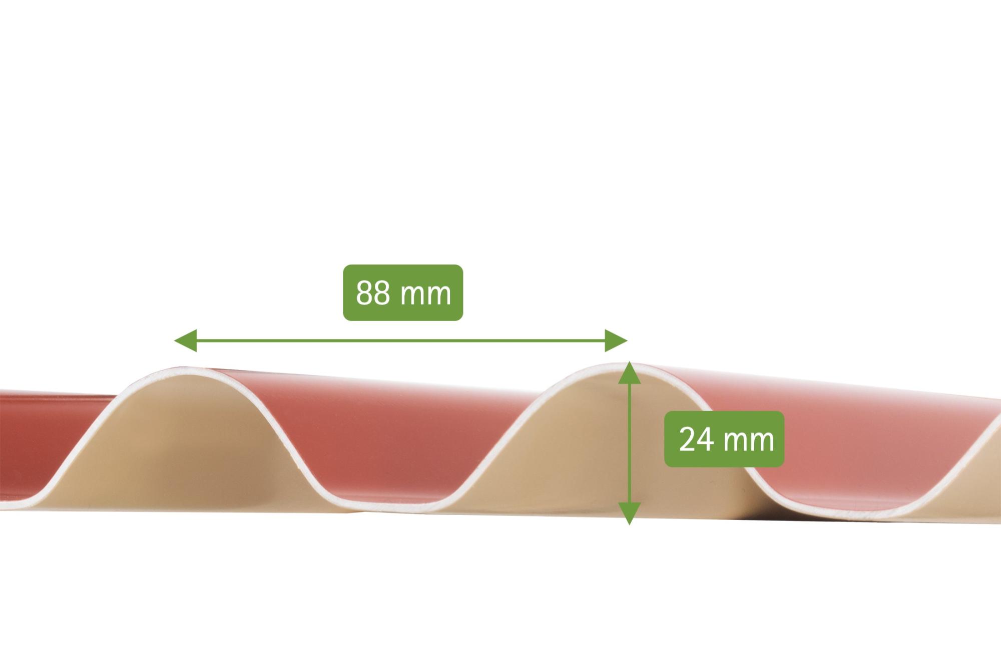 Piastra pvc aspetto tegola ondulato RENOLIT Ecolina 110 x 120 cm, Sp 1. ...