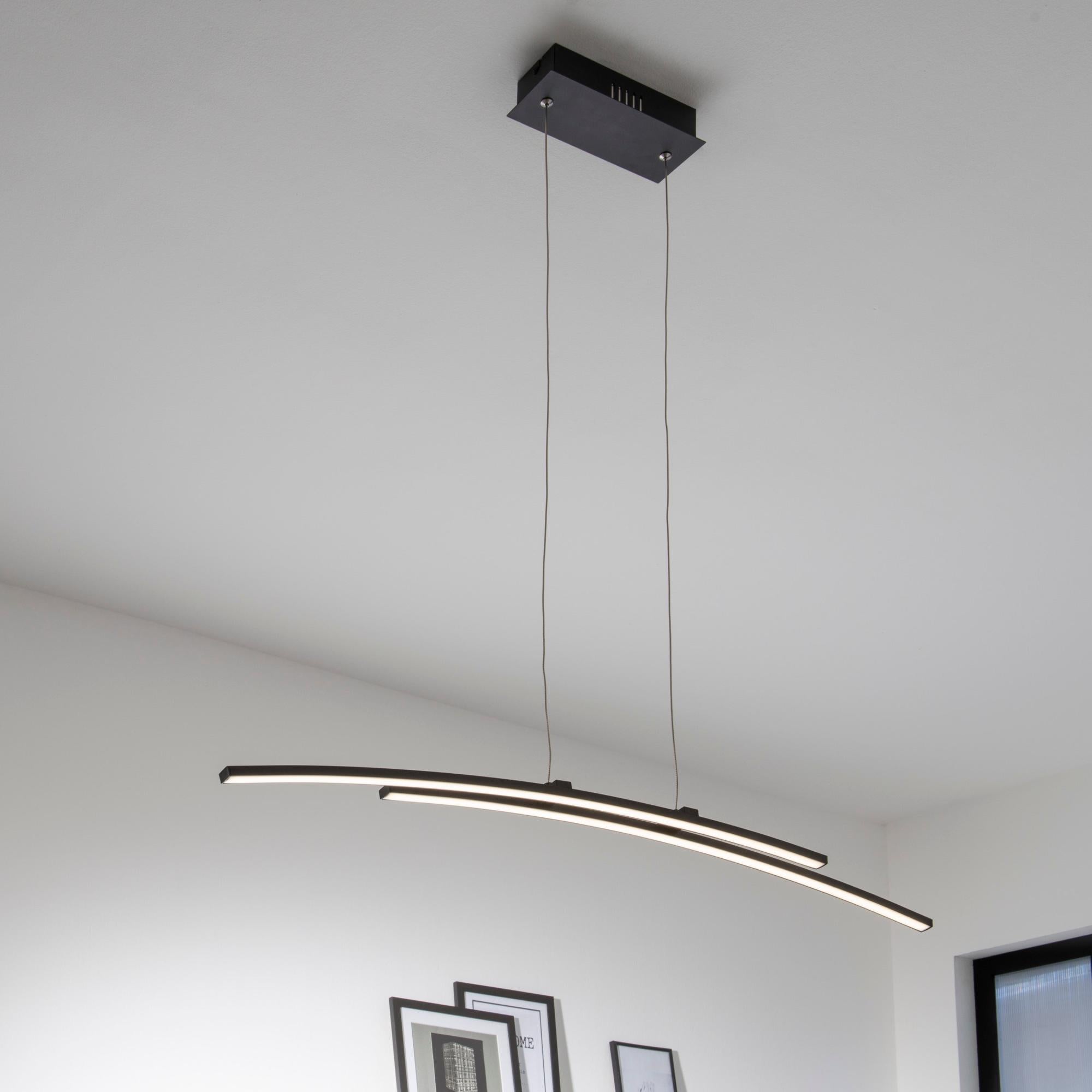 Lampadario Design Beryl LED nero, in alluminio, L. 95 cm, 2 luci, 2700 ...