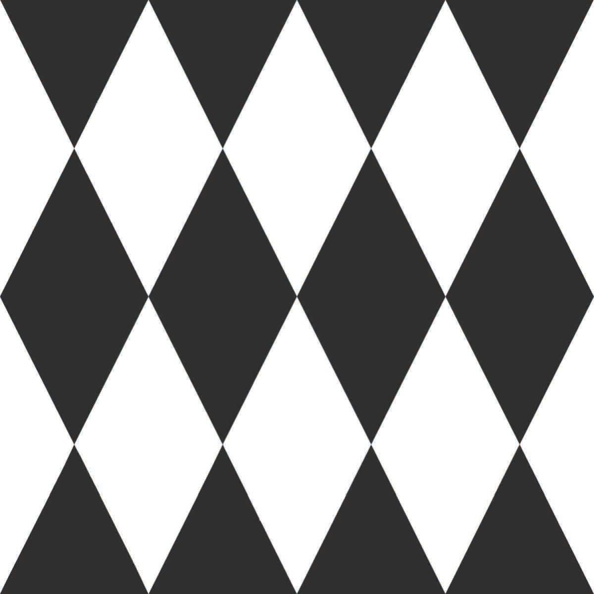 Carta da parati Rombi bianco e nero, 53 cm x 10.05 m | Leroy Merlin