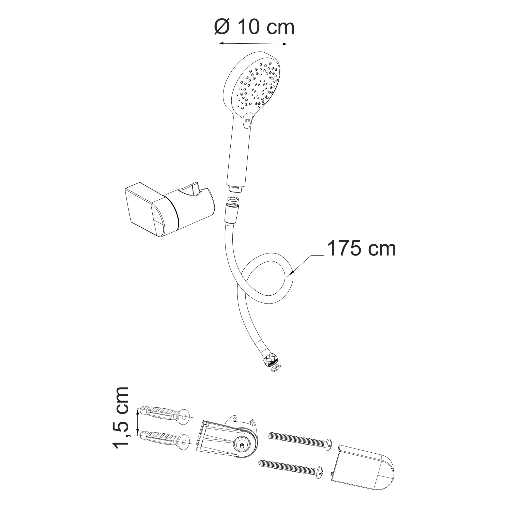 Kit doccetta, flessibile e supporto SENSEA grigio | Leroy Merlin