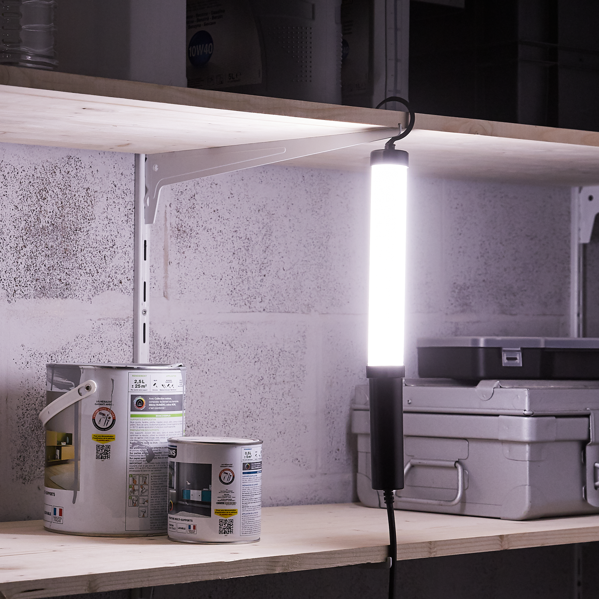 Reglette LED per garage Esran, luce bianco naturale, 41 cm, 1 x 9W ...