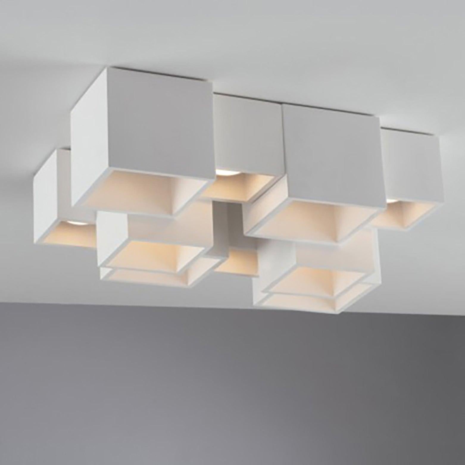 Plafoniera design Foster bianco, in gesso, 24.8x37 cm, 5 luci INTEC ...