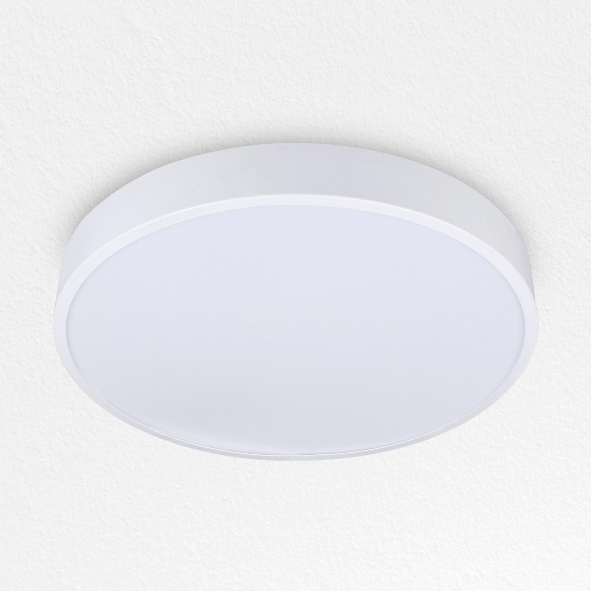 Plafoniera design Hey LED dimmerabile , in ferro, bianco D. 35 cm 2400 ...