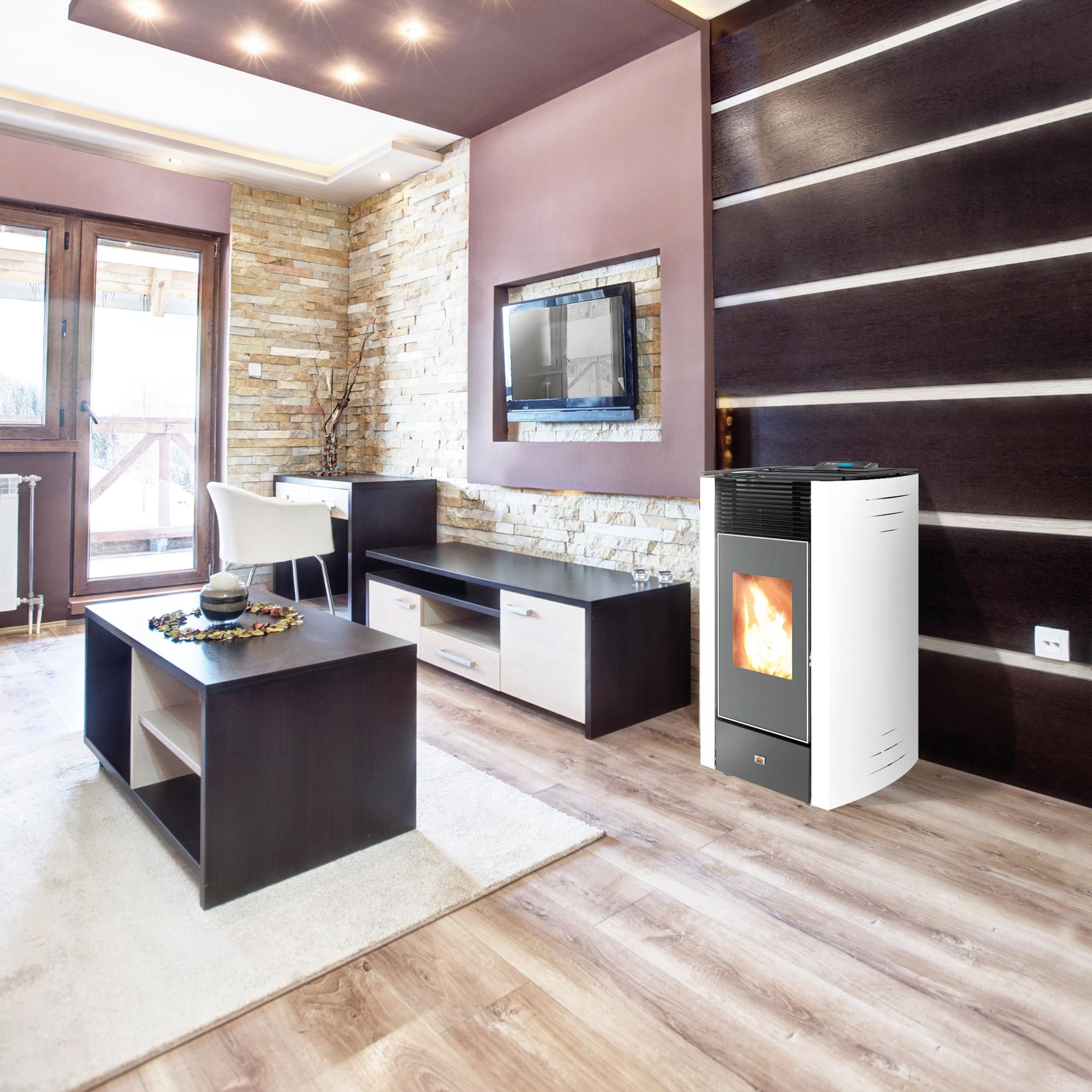 Stufa a pellet canalizzata Sofia 9 kW bianco | Leroy Merlin