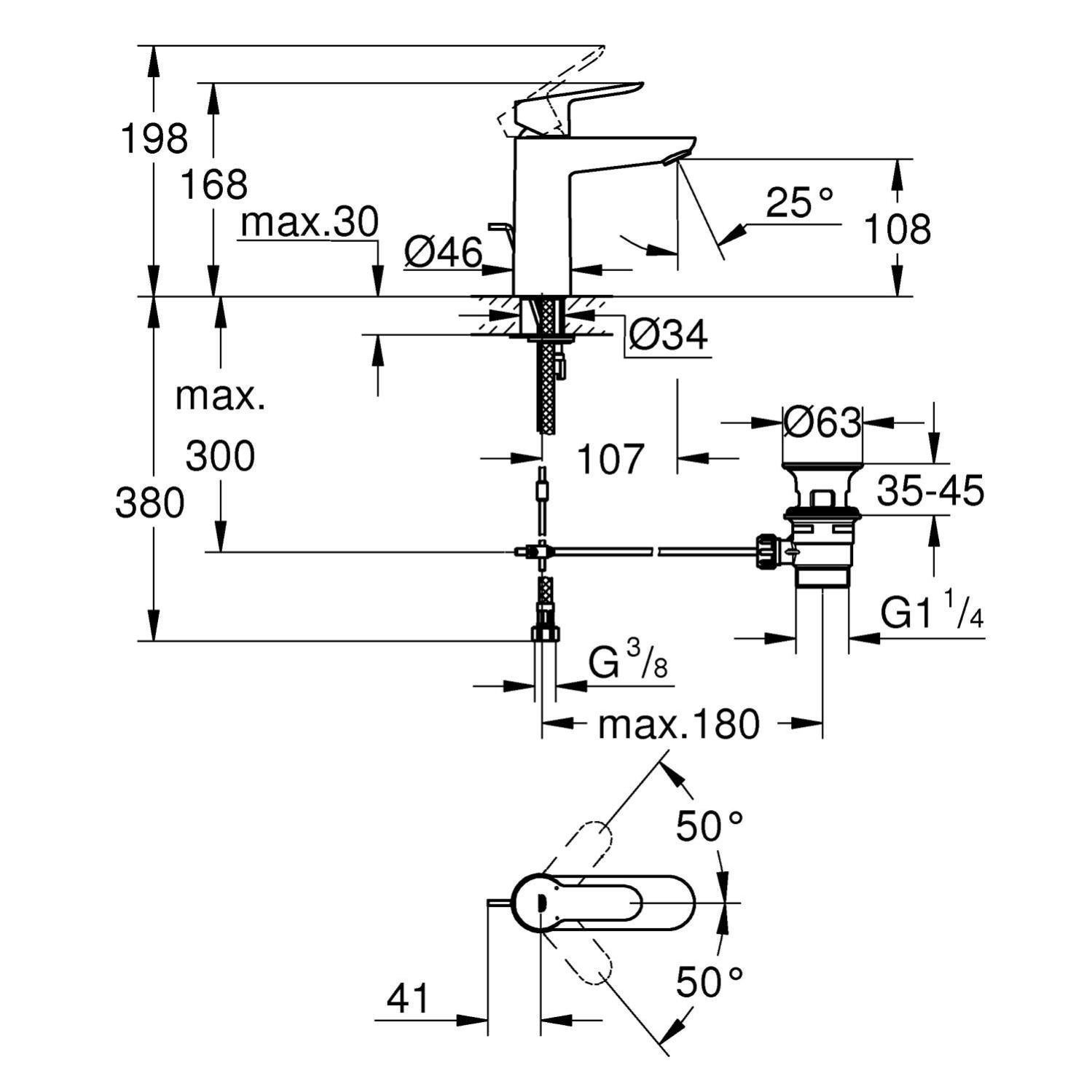 Rubinetto per lavabo Start Clova cromato GROHE | Leroy Merlin