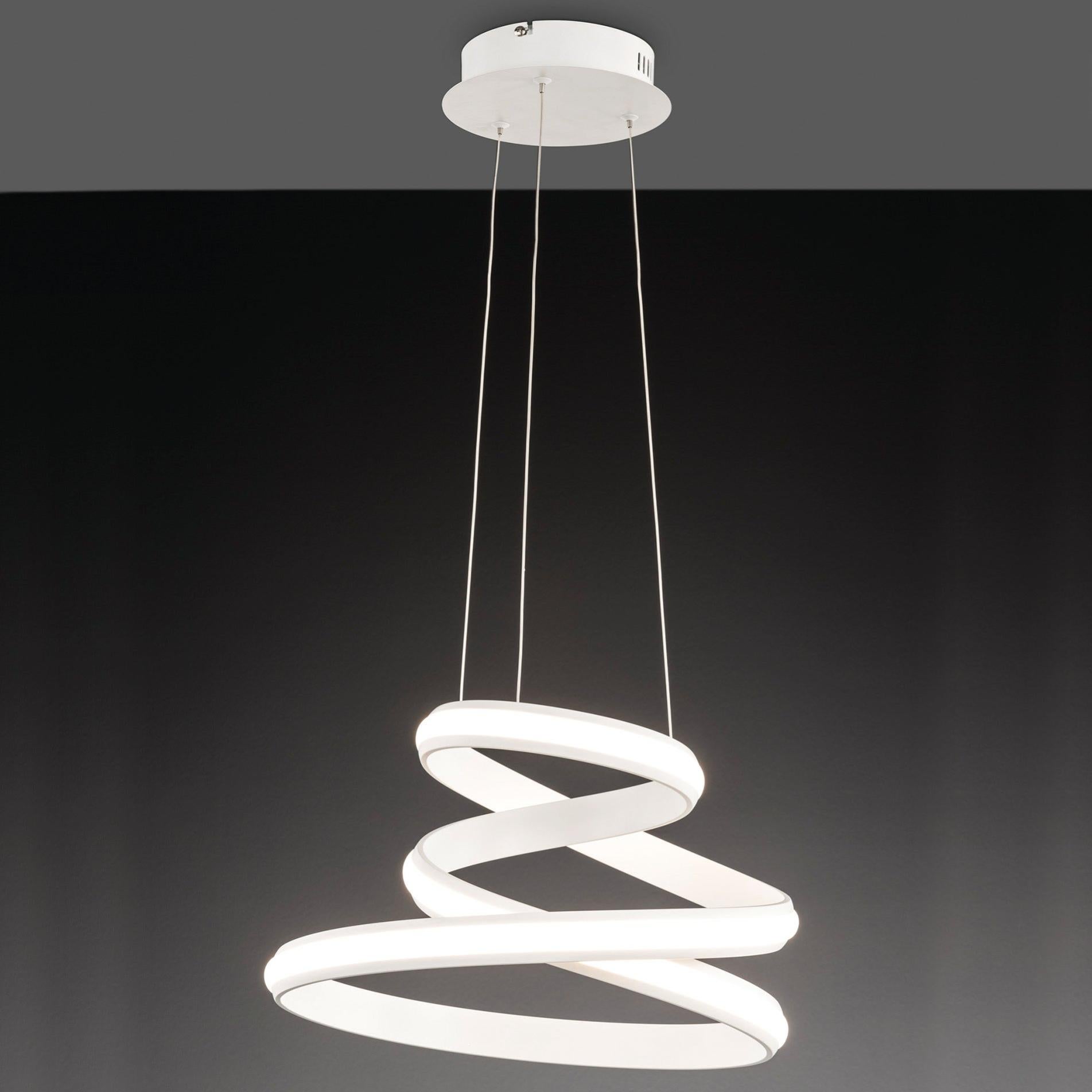 Lampadario Moderno Tess LED bianco, in metallo, L. 41 cm, 2000 LM, WOFI ...