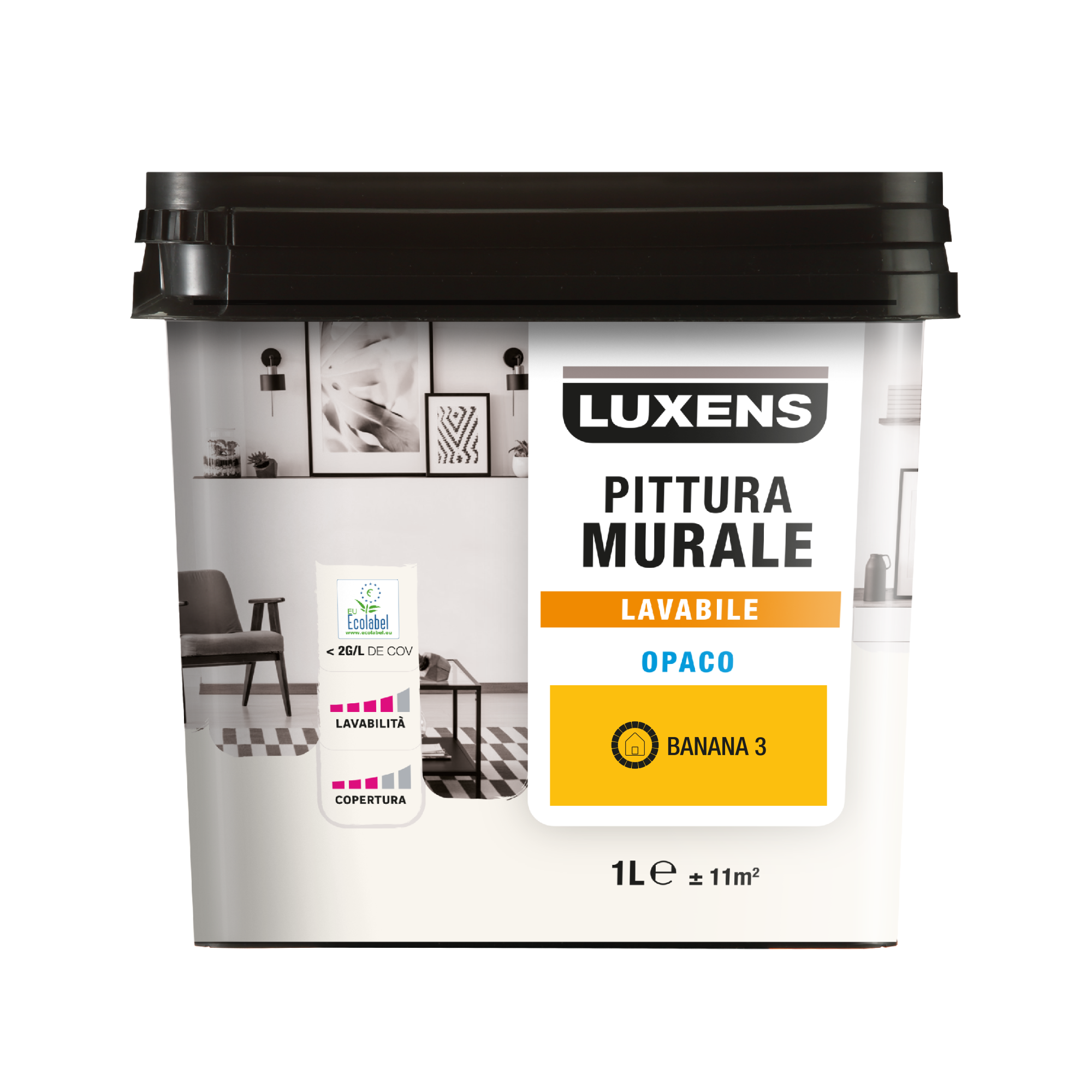 Pittura per interni, lavabile LUXENS Opaca giallo banana 3, 1 L | Leroy ...