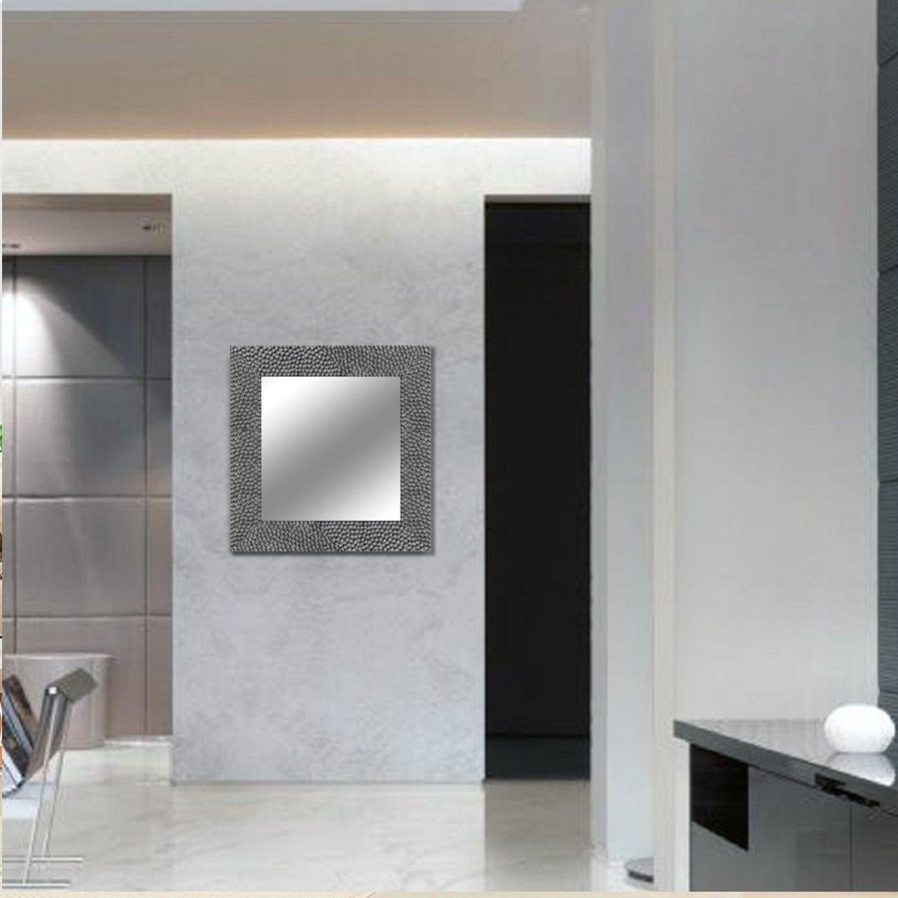 Specchio con cornice da parete e da terra quadrato Zoe acciaio 98 x 98 ...