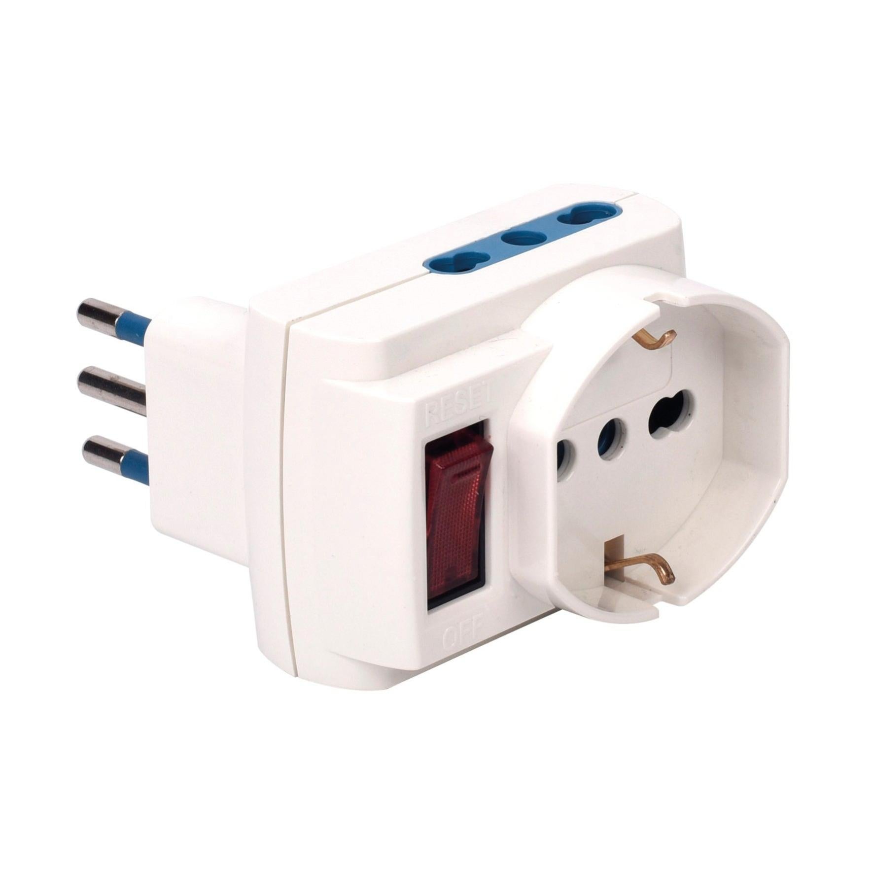 Adattatore multiplo, 3 prese, con spina 10 A, bianco | Leroy Merlin