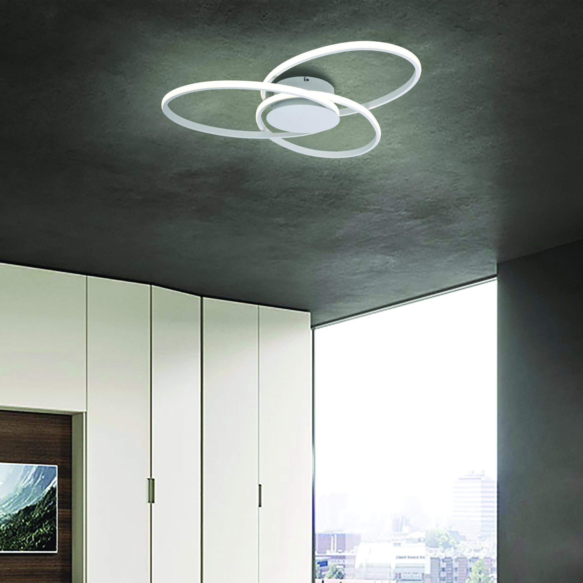 Plafoniera moderno Astra LED , in alluminio, bianco3 luci NOVECENTO ...