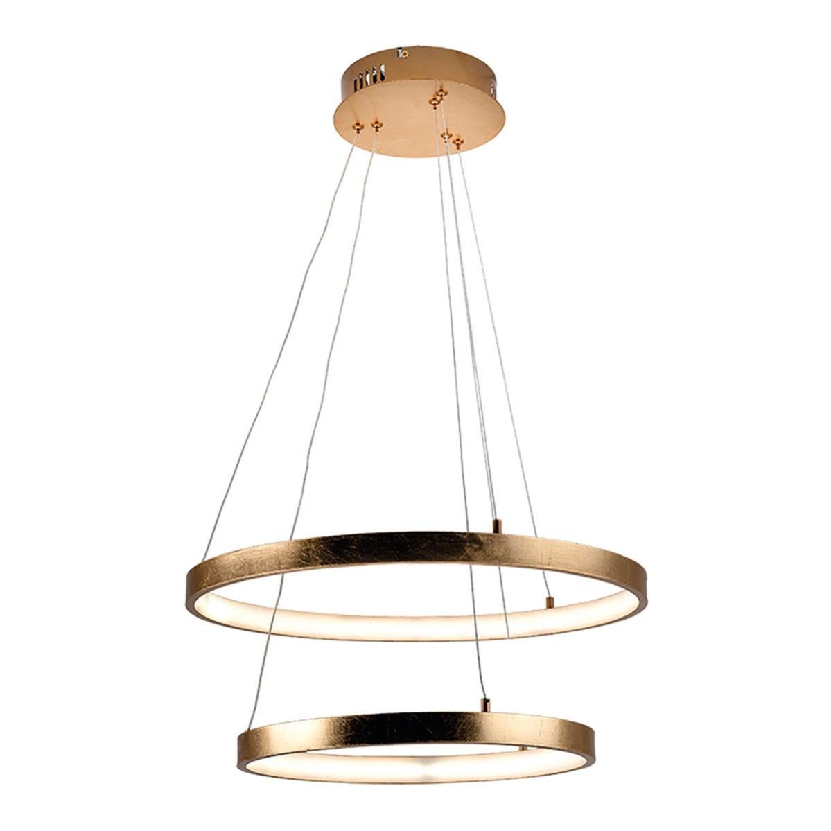 Lampadario Glamour JOY oro, in alluminio, L. 50 cm, 2 luci, NOVECENTO ...