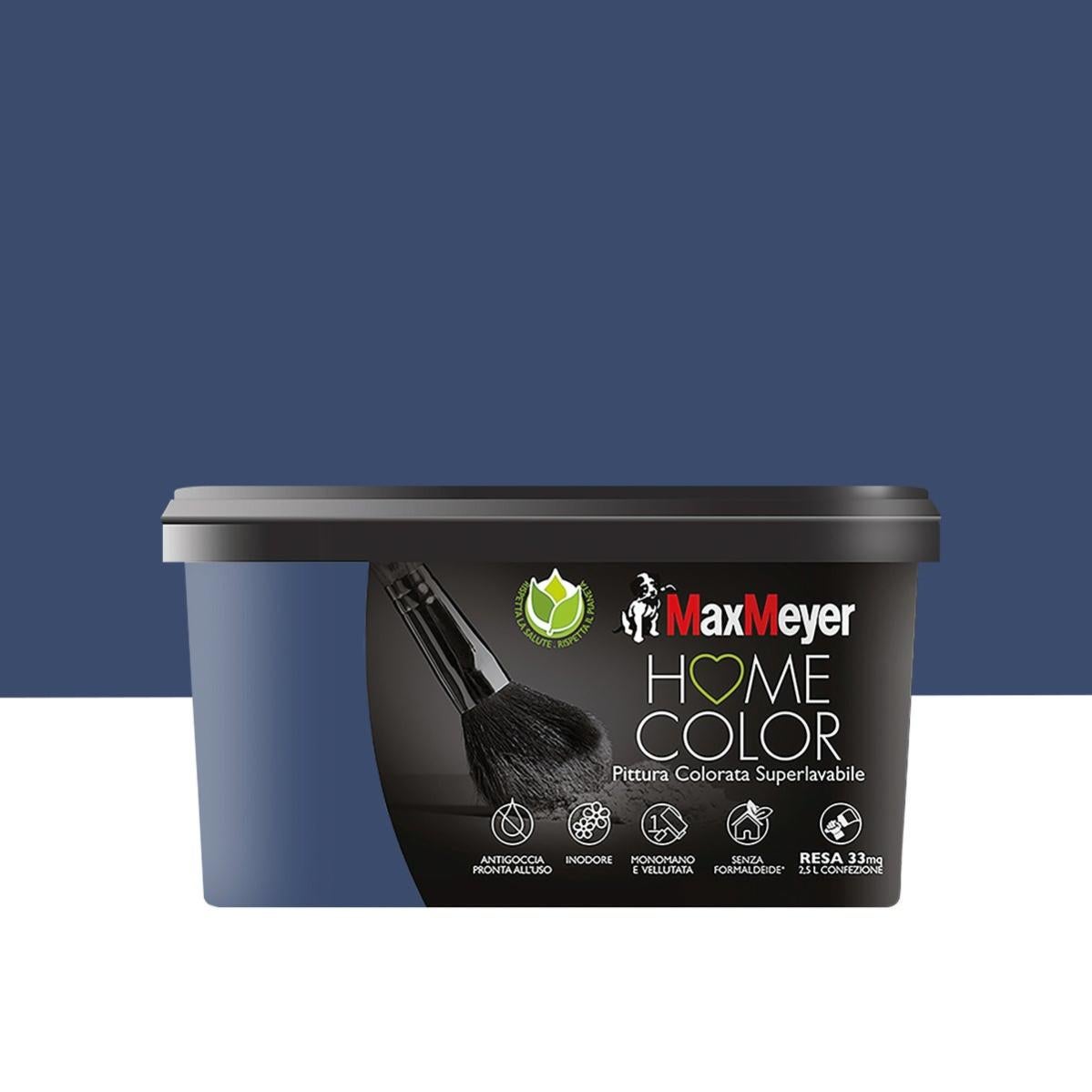 Pittura per interni, super lavabile MAX MEYER Home Color blu notte, 2.5 ...