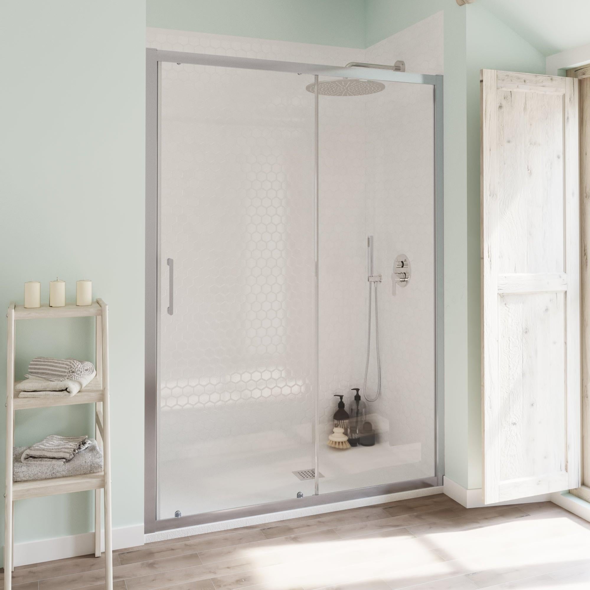 Porta doccia 1 anta fissa + 1 anta scorrevole Bilbao 140 cm, H 190 cm ...