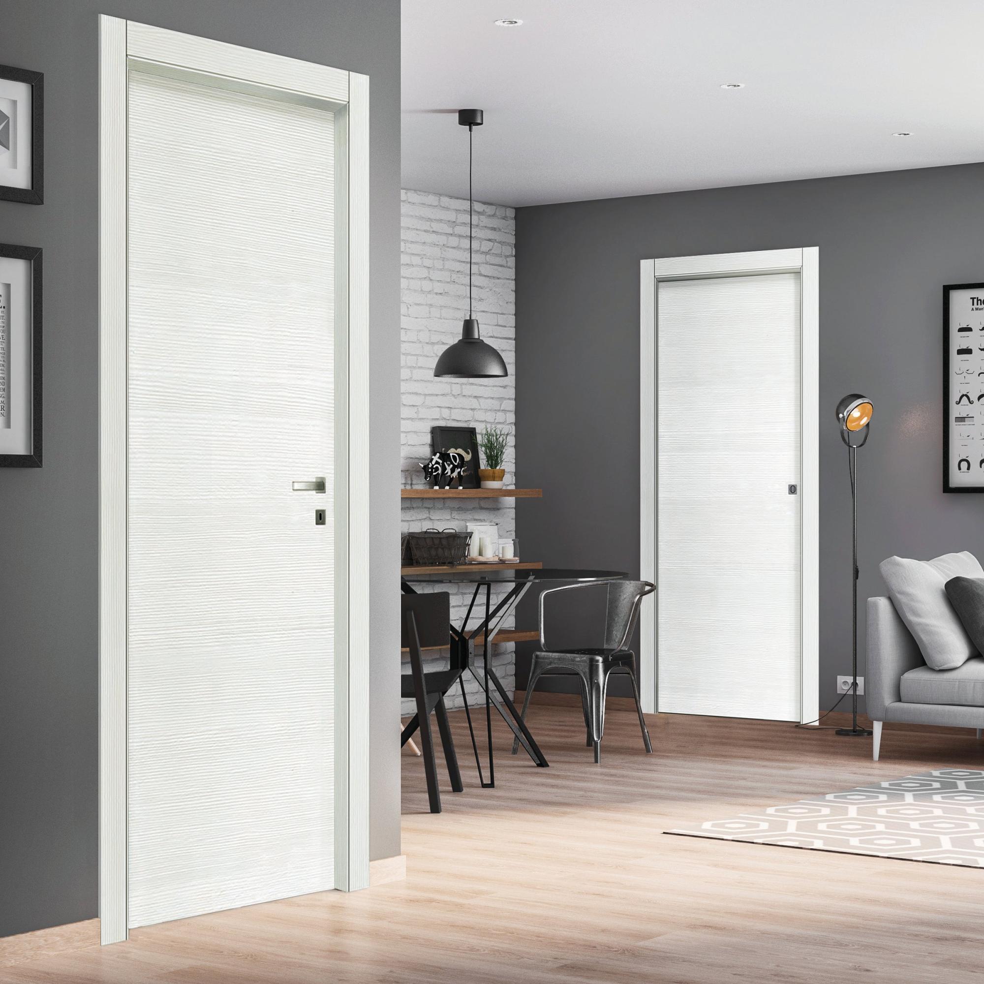 Porta a battente Trinity bianco matrix L 60 x H 210 cm reversibile ...