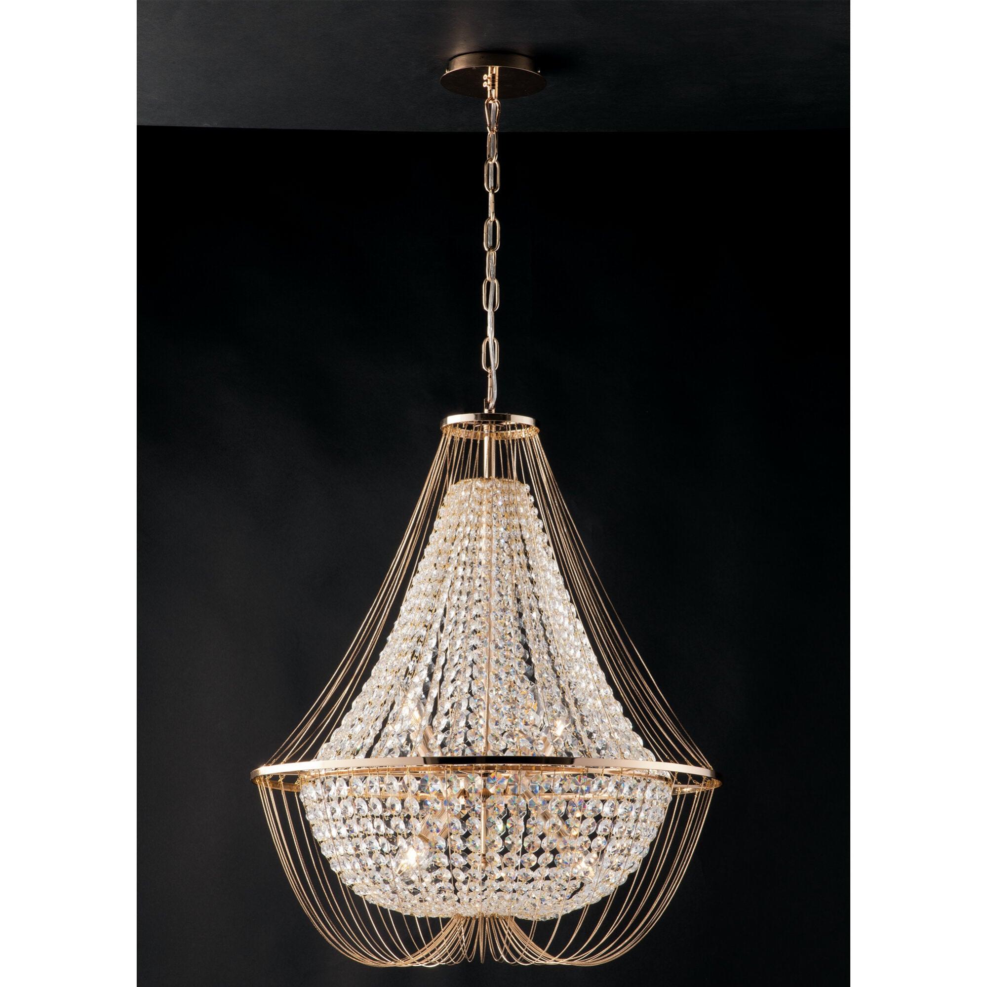 Lampadario Neoclassico Vienna oro in metallo, 6 luci, LUCE AMBIENTE ...