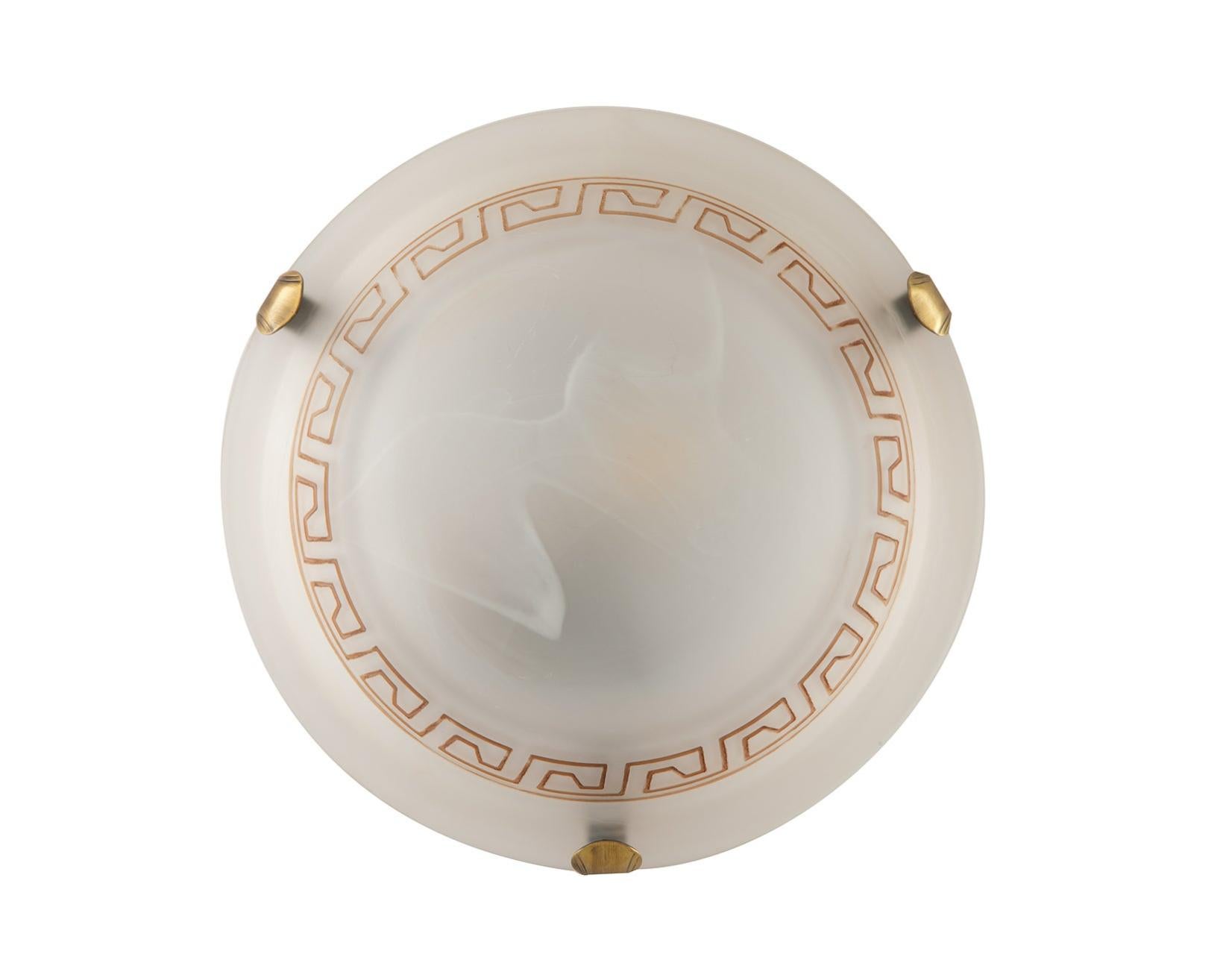 Plafoniera classico Polonia marrone, in vetro, D. 40 cm 2 luci FAN ...