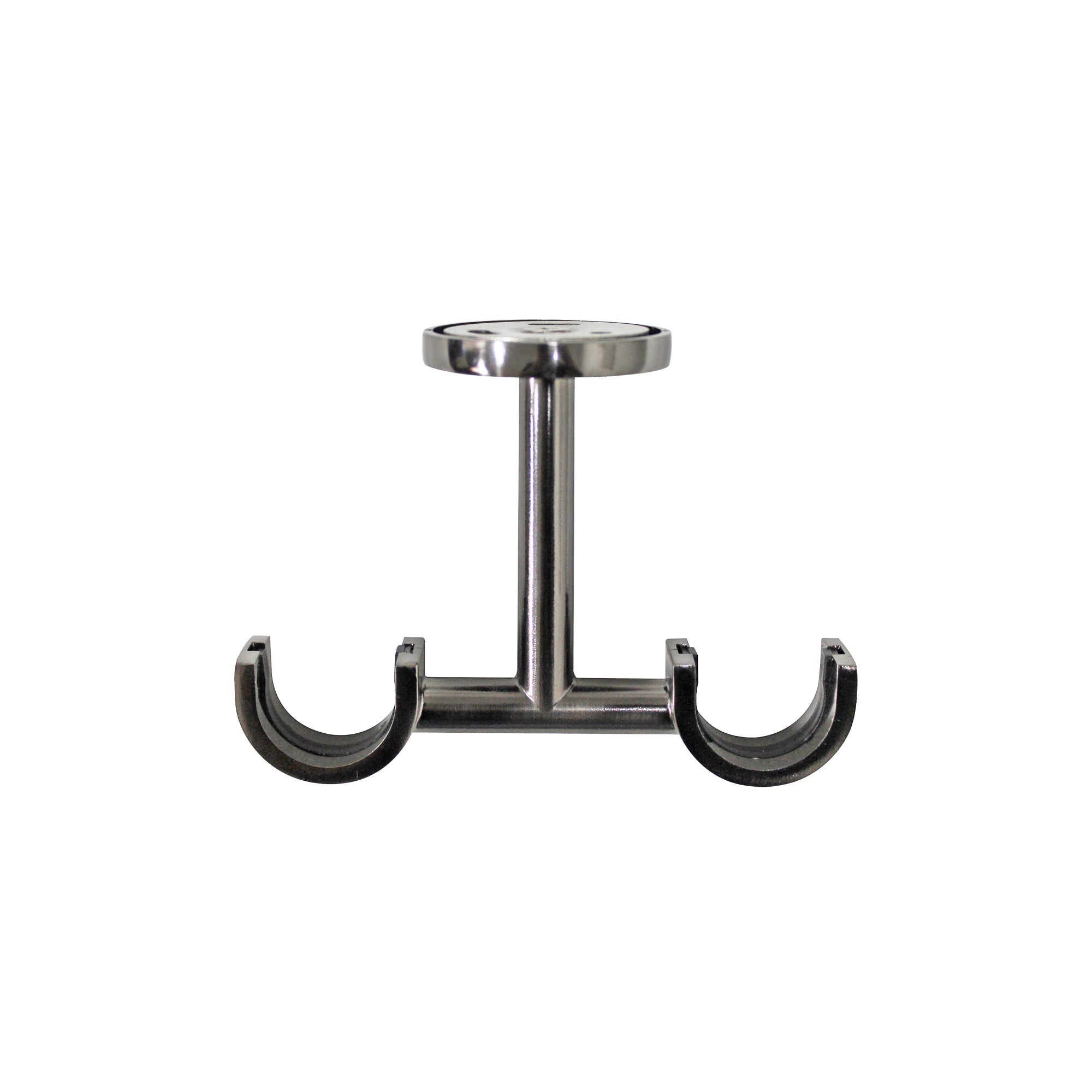 Supporto doppio aperto Ø28mm Jazz EASY FIX in alluminio nero spazzolato ...