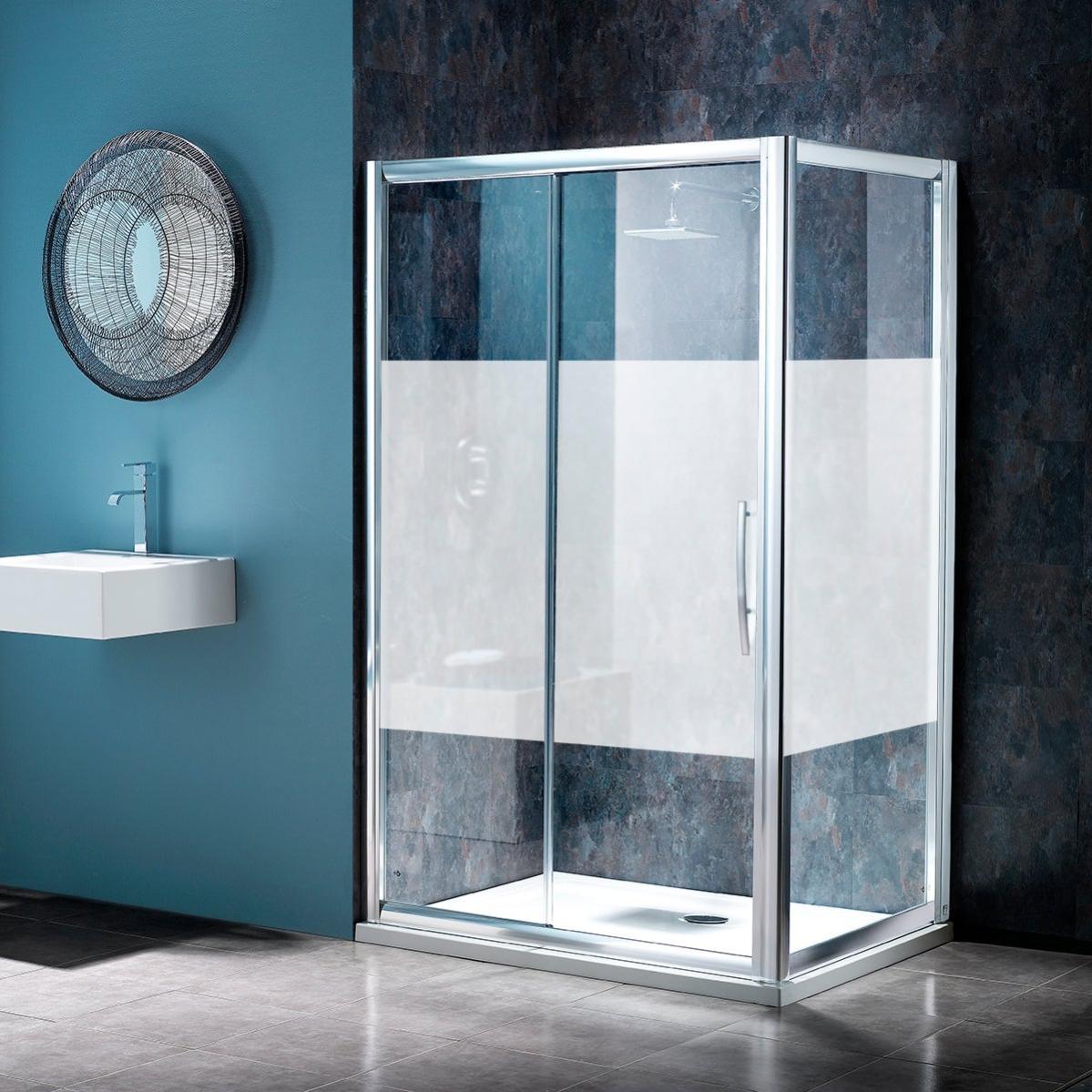 Box doccia angolare porta scorrevole e lato fisso rettangolare Namara ...