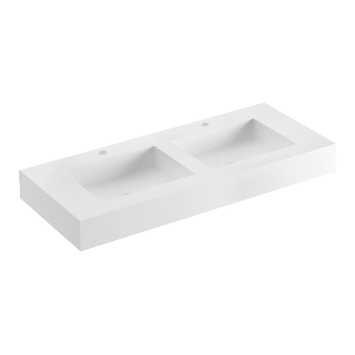 Lavabo consolle rettangolare L 120 x P 46 x H 14 cm in solid surface ...