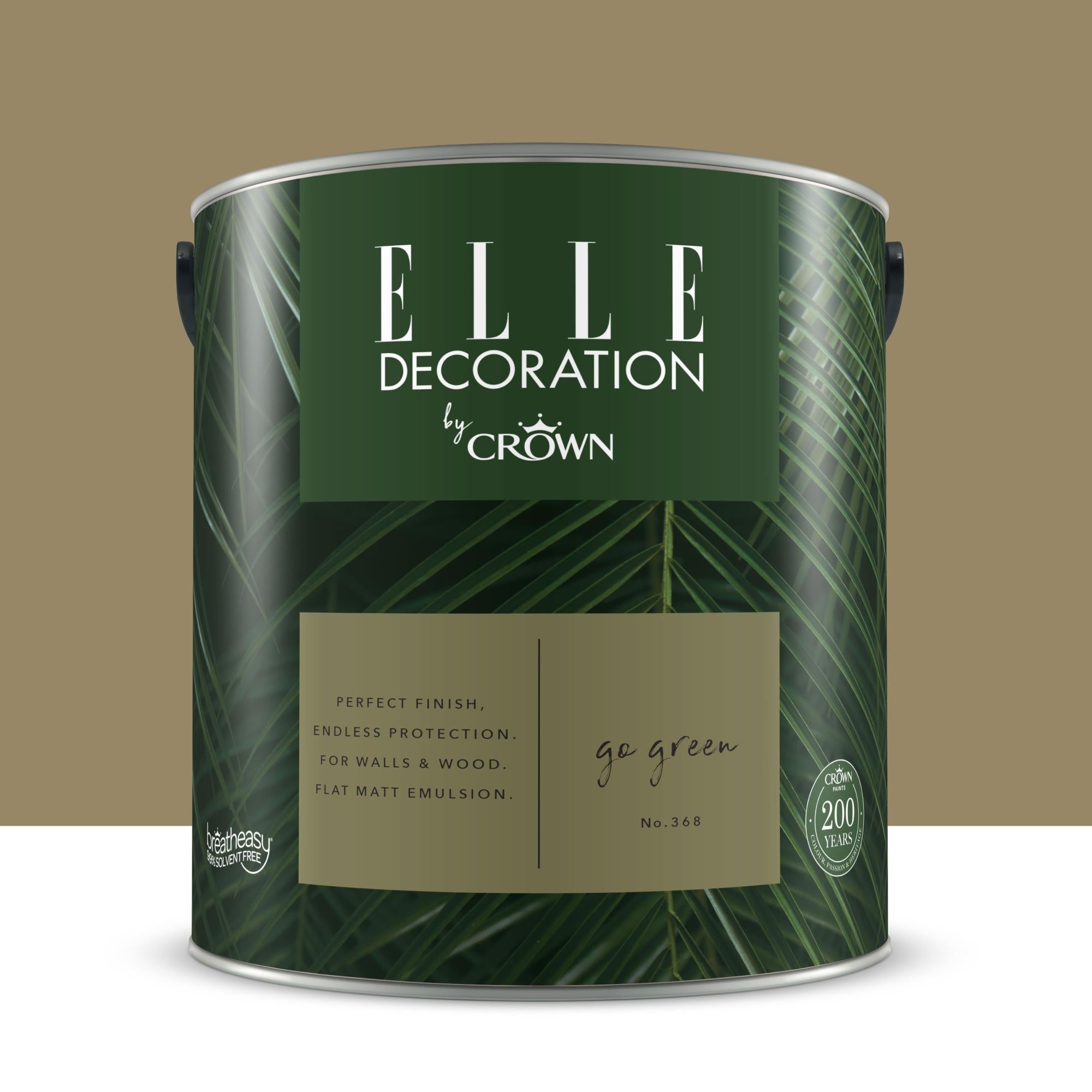 Pittura per interni super lavabile, ELLE DECORATION by Crown verde go ...