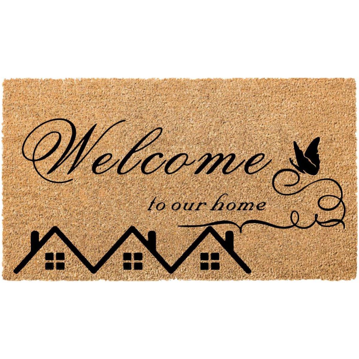 Zerbino Italo Welcome in our home in cocco L 40 x 70 cm | Leroy Merlin