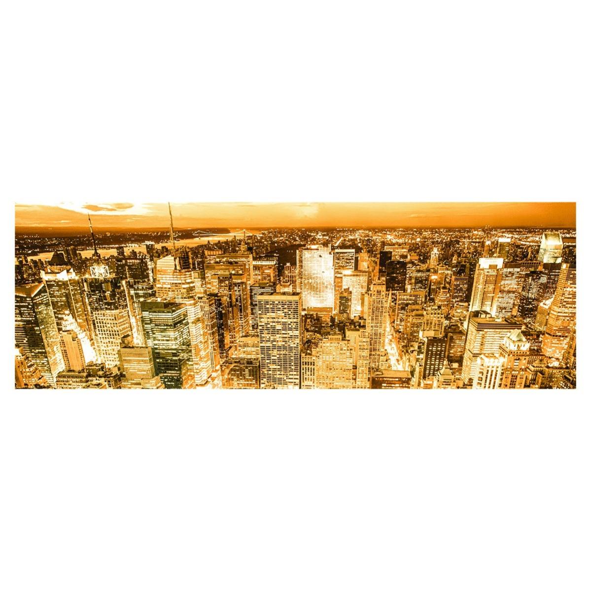 Stampa su tela New York illuminata seppia 150x50 cm | Leroy Merlin