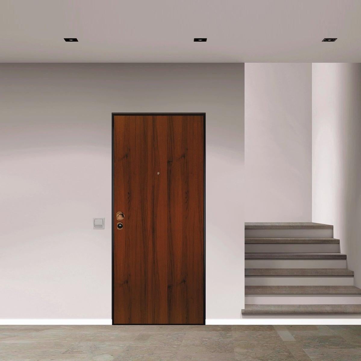 Porta blindata YALE Super noce scuro L 90 x H 210 cm destra | Leroy Merlin