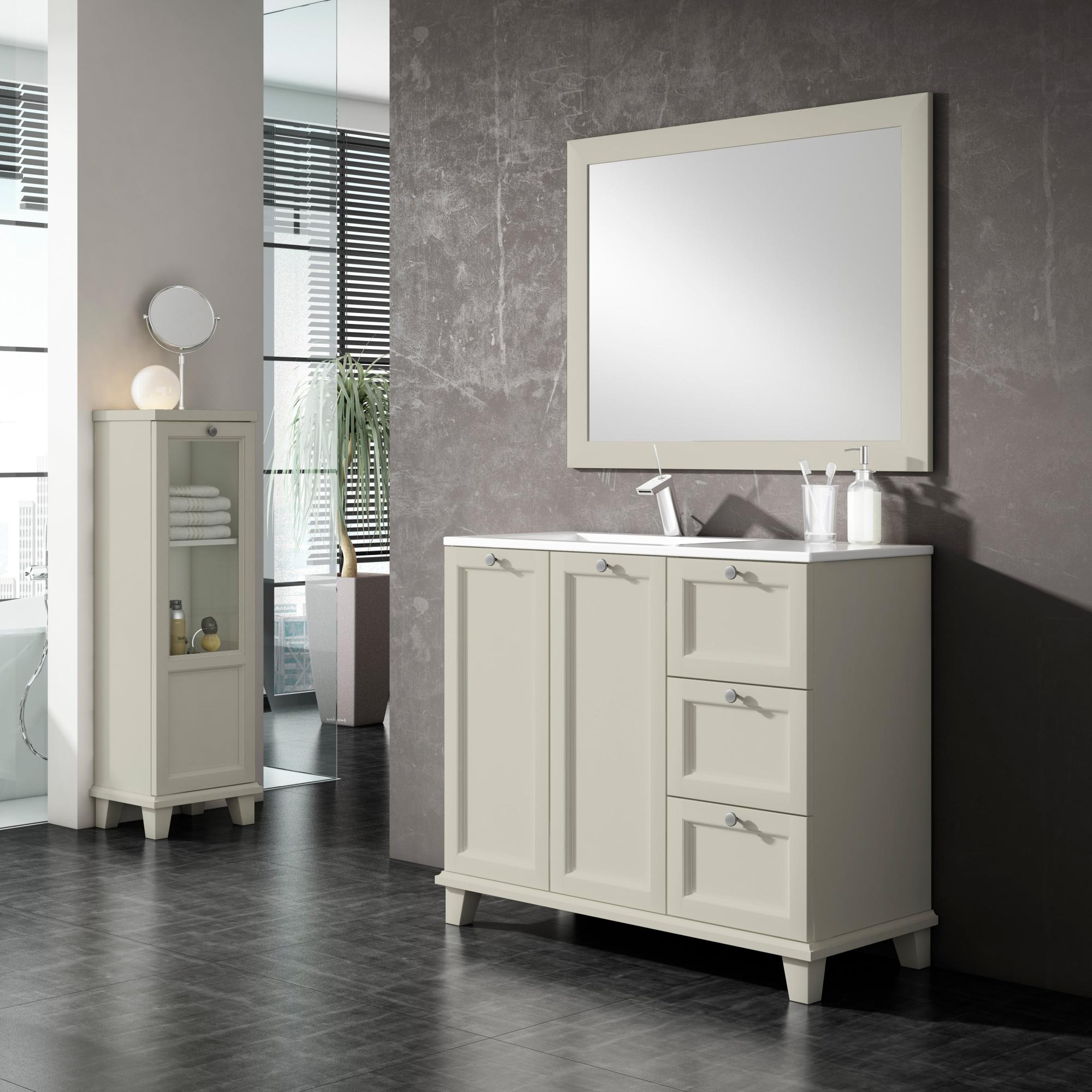 Mobile sottolavabo e lavabo Unike perla L 100 x P 45 H 84 cm | Leroy Merlin