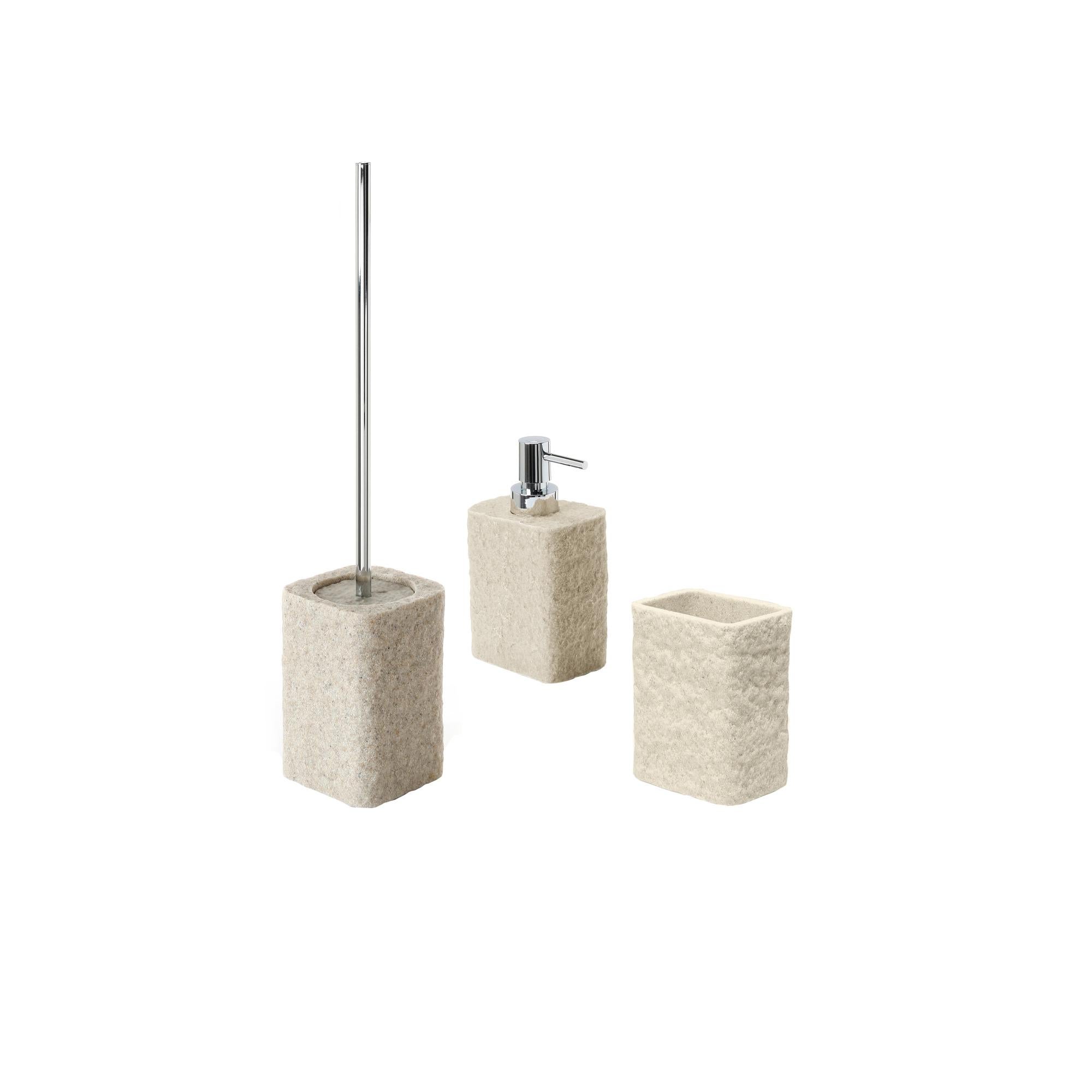 Set di accessori da bagno ARIES in resina beige | Leroy Merlin