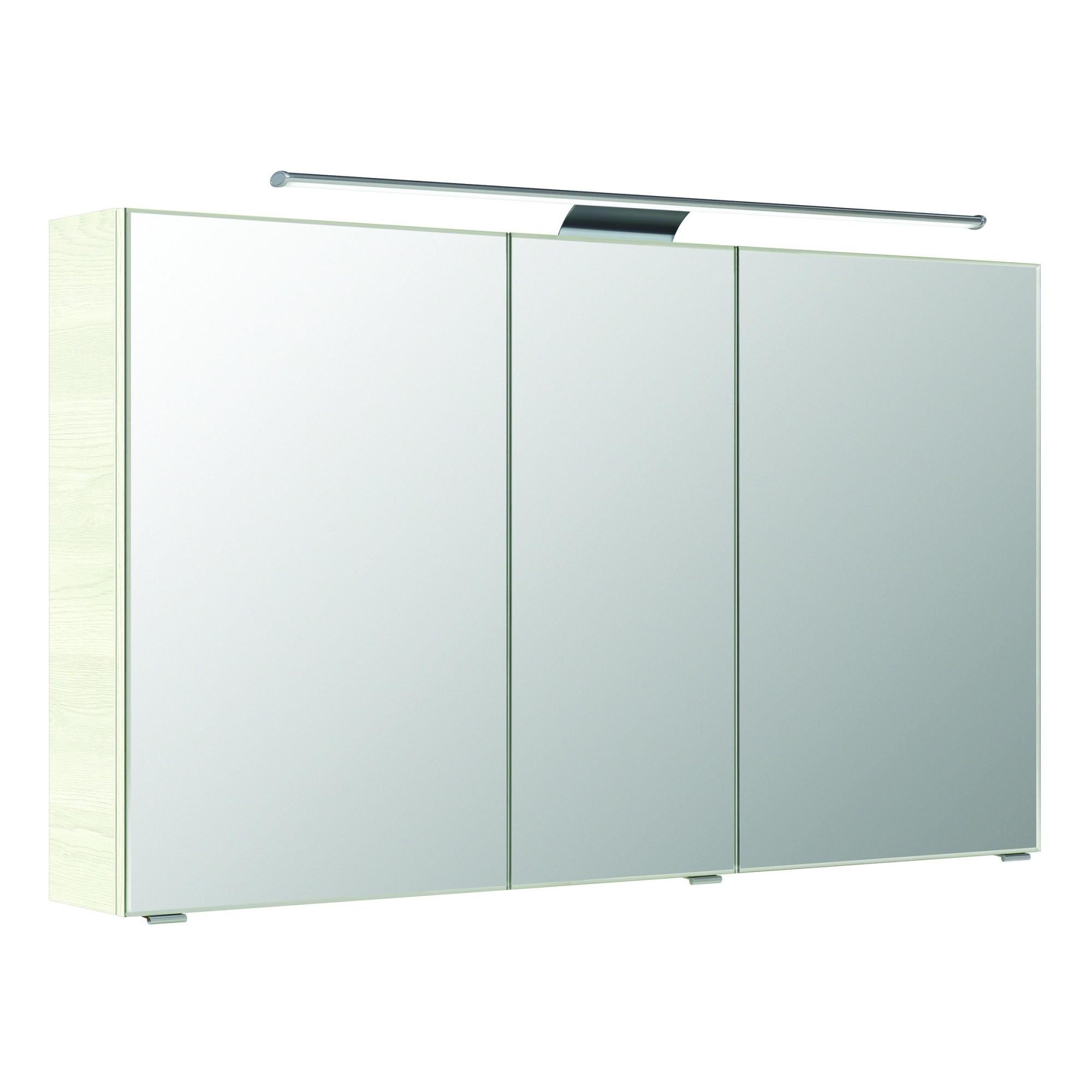 Specchio contenitore con luce L 120 x P 17 x H 70.3 cm rovere bianco ...