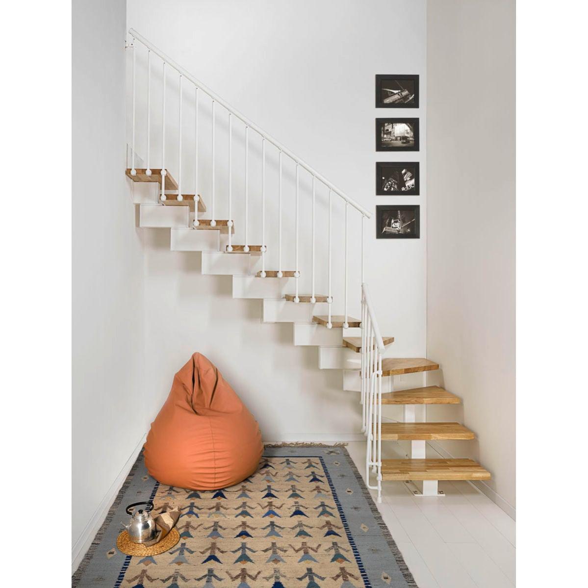 Scala a rampa ¼ di giro OAK90 FONTANOT, larghezza 80 cm, struttura in ...