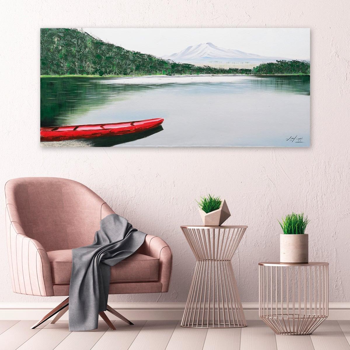 Stampa su tela Paesaggio-lago 65x150 cm | Leroy Merlin