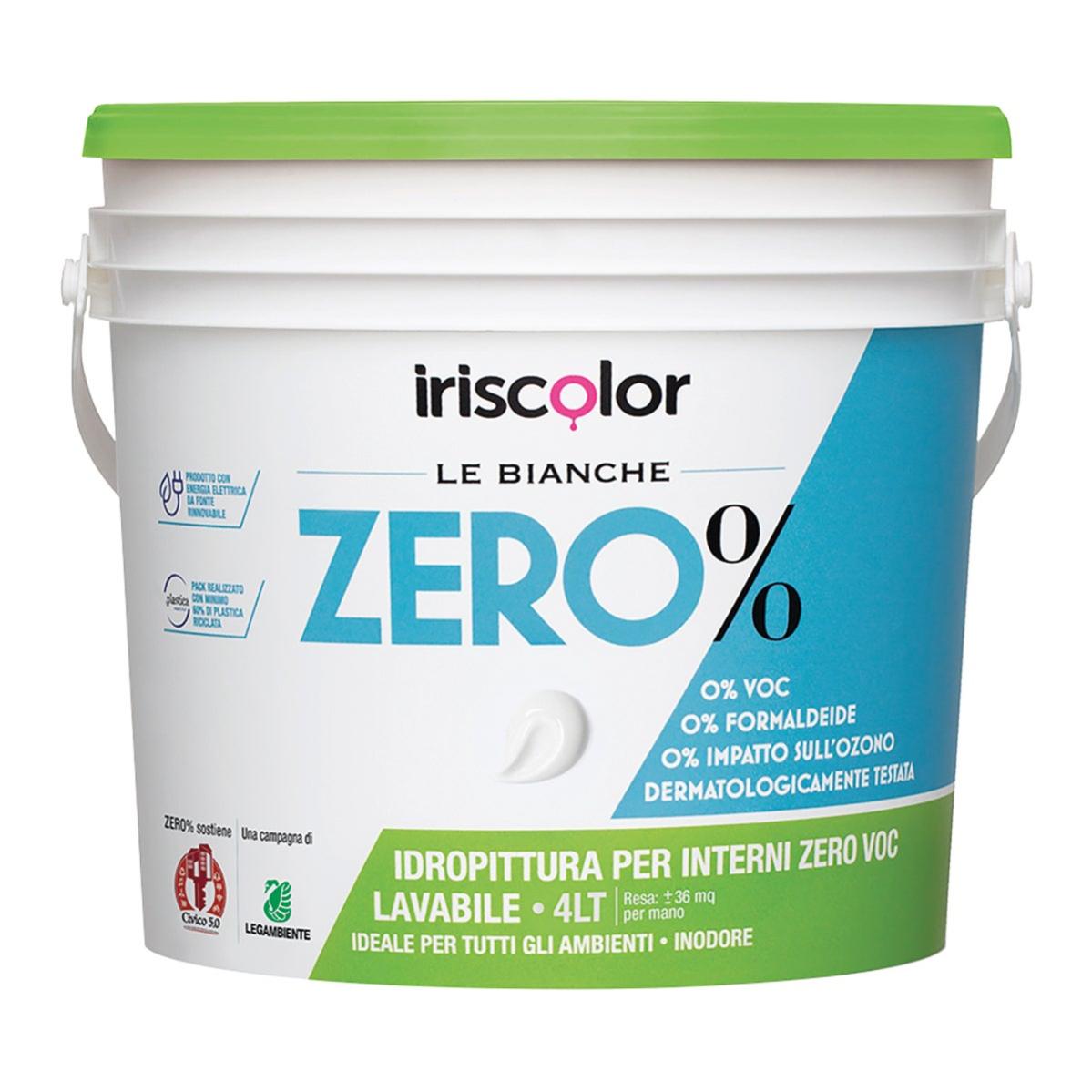 Pittura murale Lavabile anti inquinamento IRIS COLOR ZERO% binco 4 L ...