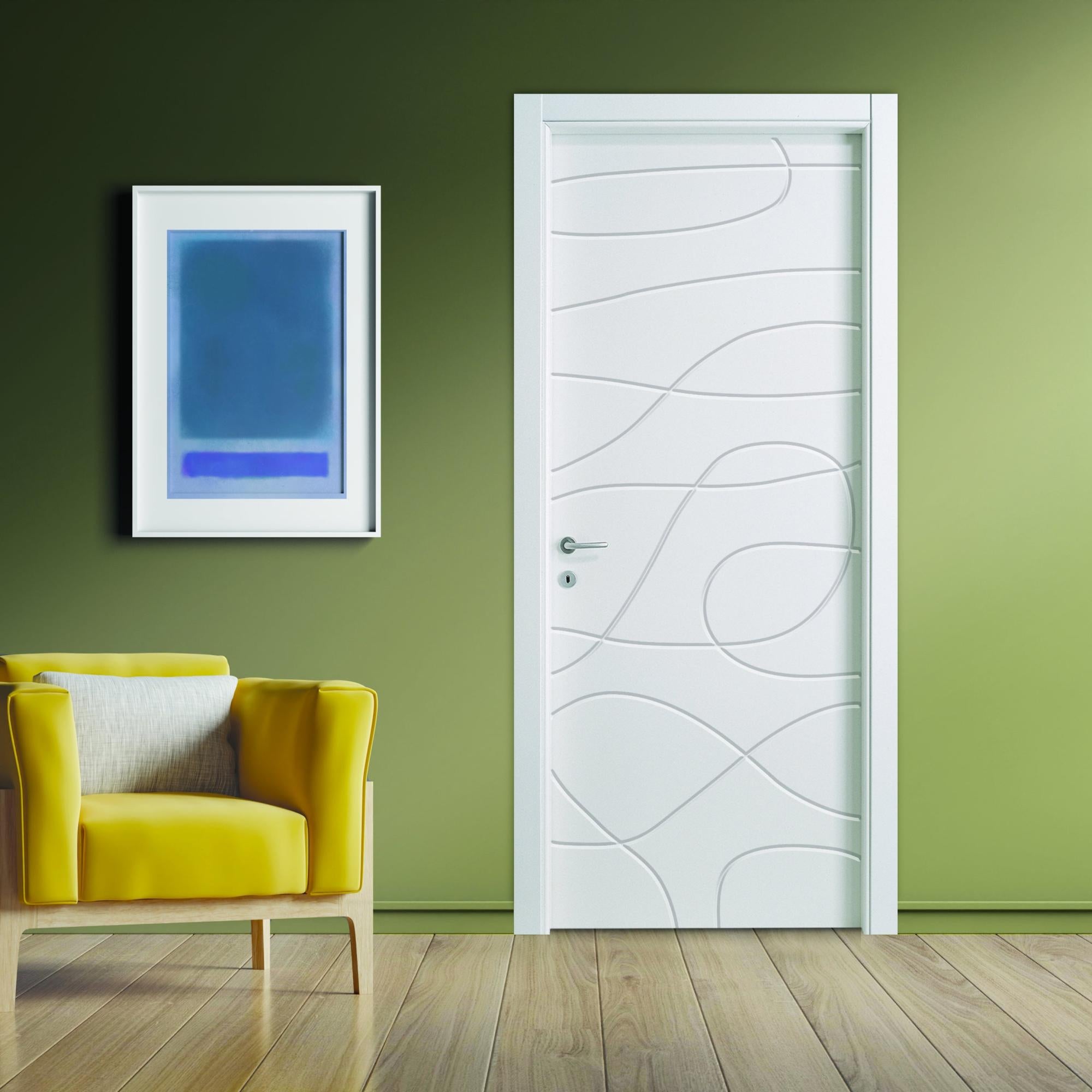 Porta battente Doodle bianco L 80 x H 210 cm reversibile | Leroy Merlin