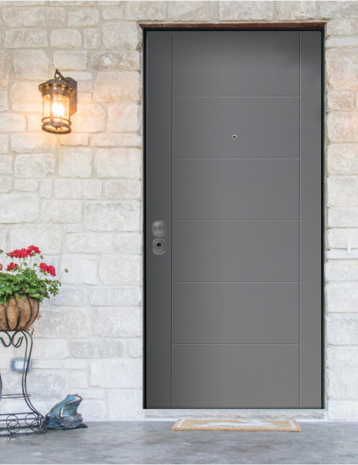 Porta blindata YALE Lion grigio L 90 x H 210 cm destra | Leroy Merlin