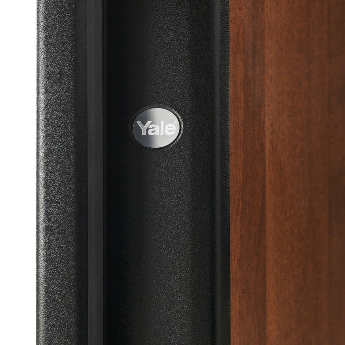 Porta blindata YALE Ghepard mogano L 80 x H 210 cm destra | Leroy Merlin