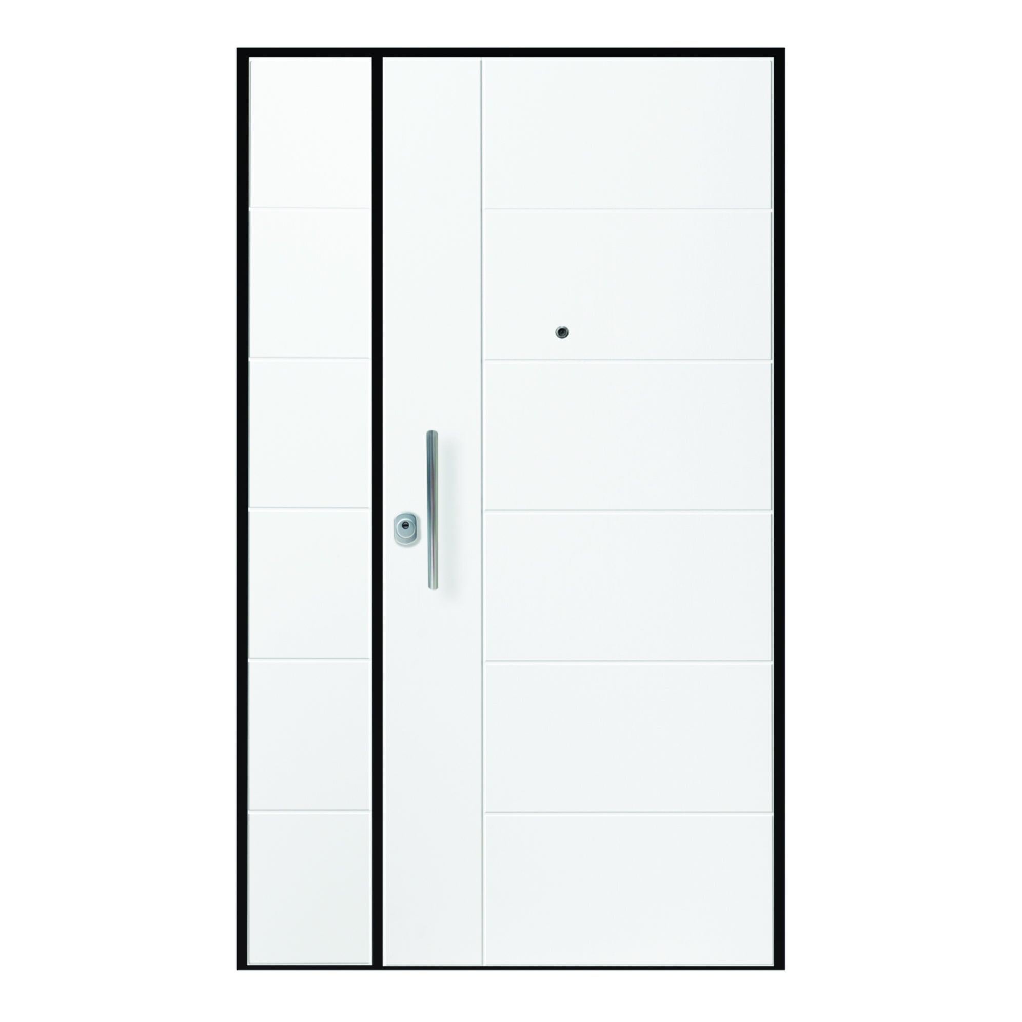 Porta blindata YALE Tiger 2 ante bianco L 90 x H 210 cm destra | Leroy ...