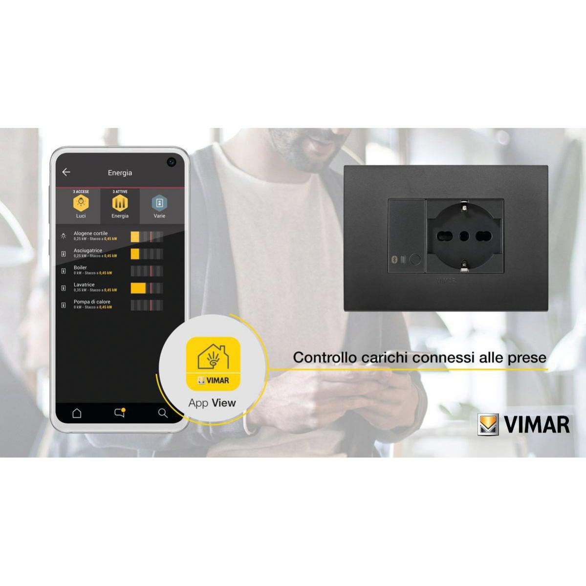 Modulo per comando smart Bluetooth ® VIMAR Zigbee16A+sensore grigio | Leroy Merlin