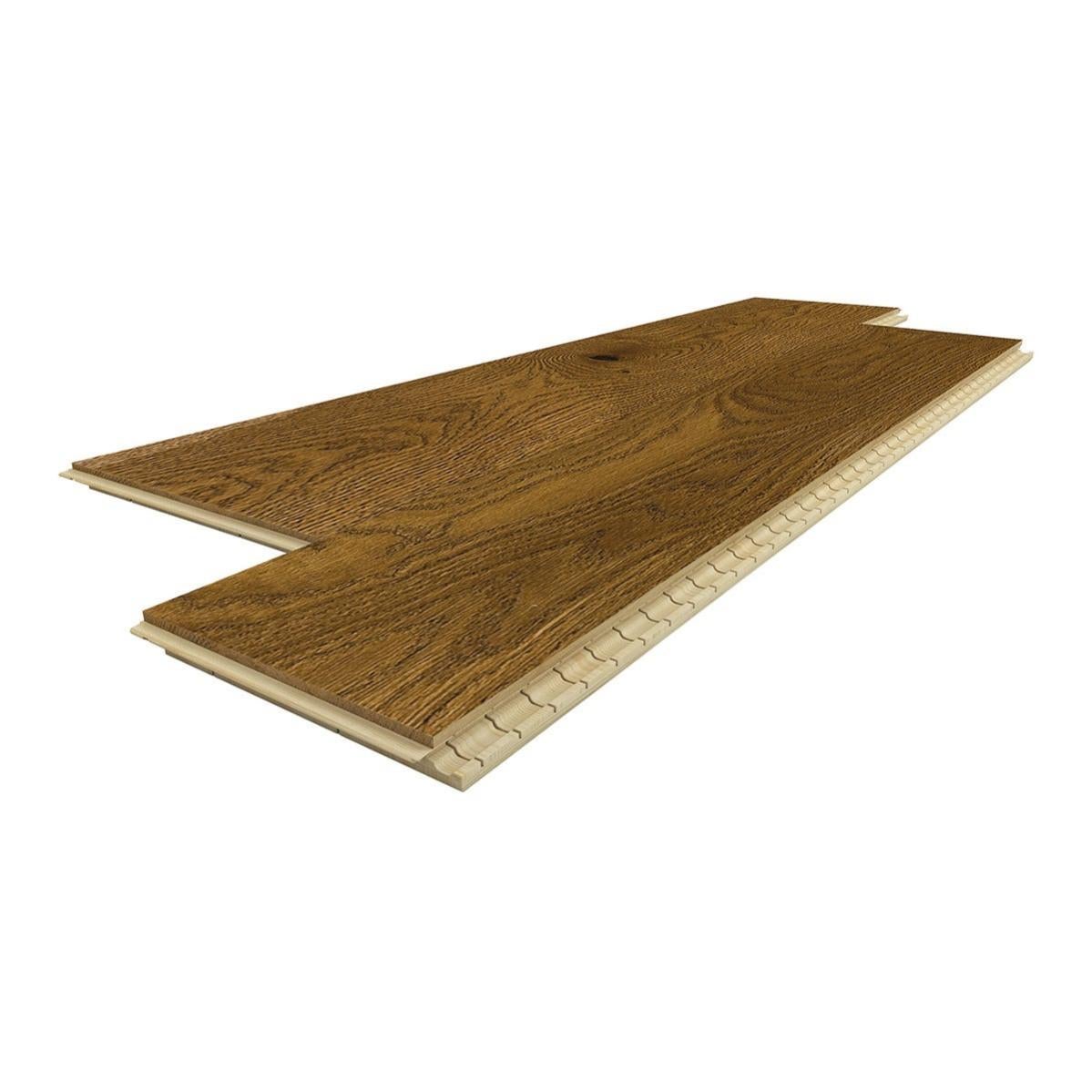 Parquet stratificato in rovere marrone Rustic spazzolato sp. 14 mm ...