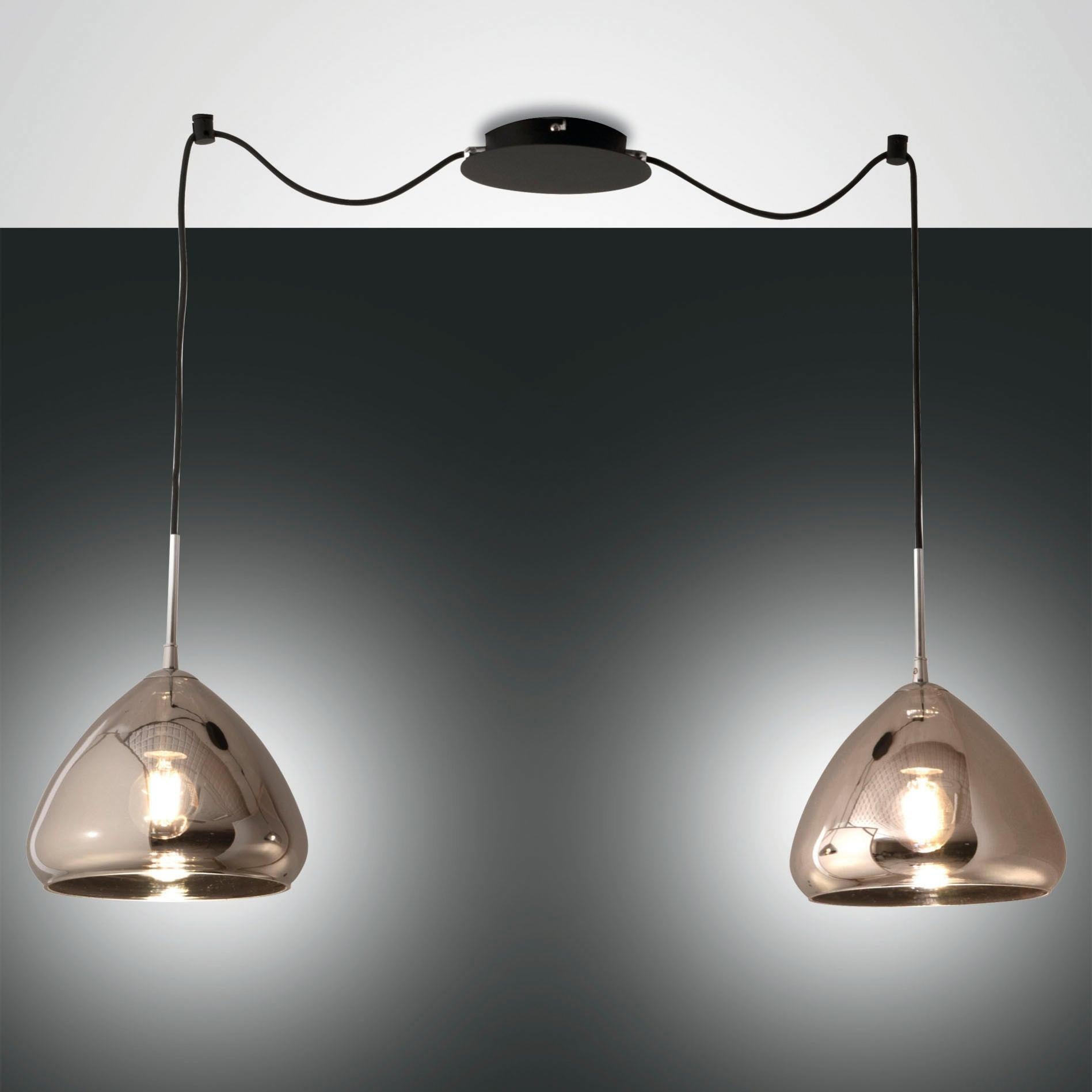 Lampadario Glamour Glow cromo in vetro, 2 luci, LA MIA LUCE | Leroy Merlin