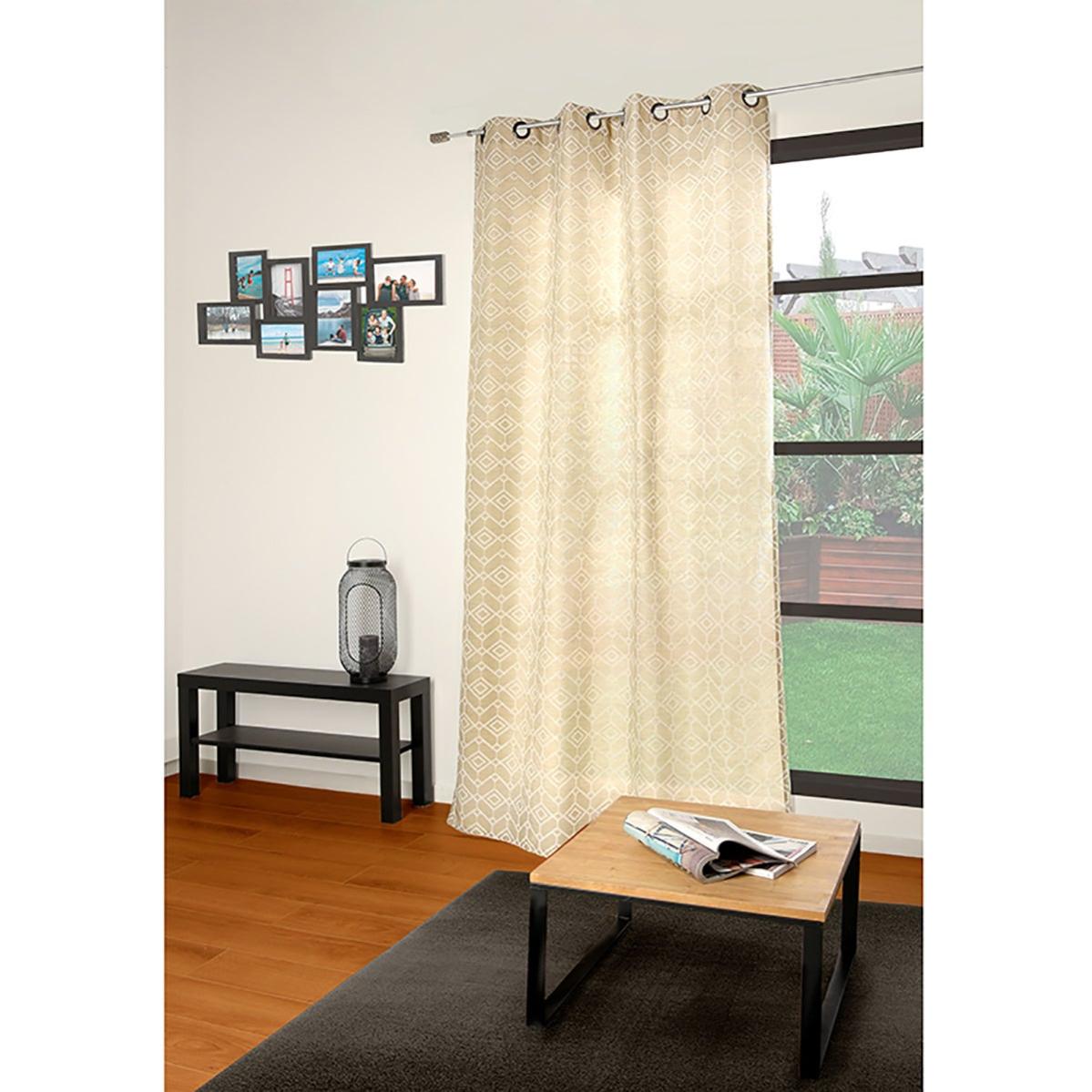 Tenda oscurante Kaleido beige occhielli 140x245 cm | Leroy Merlin