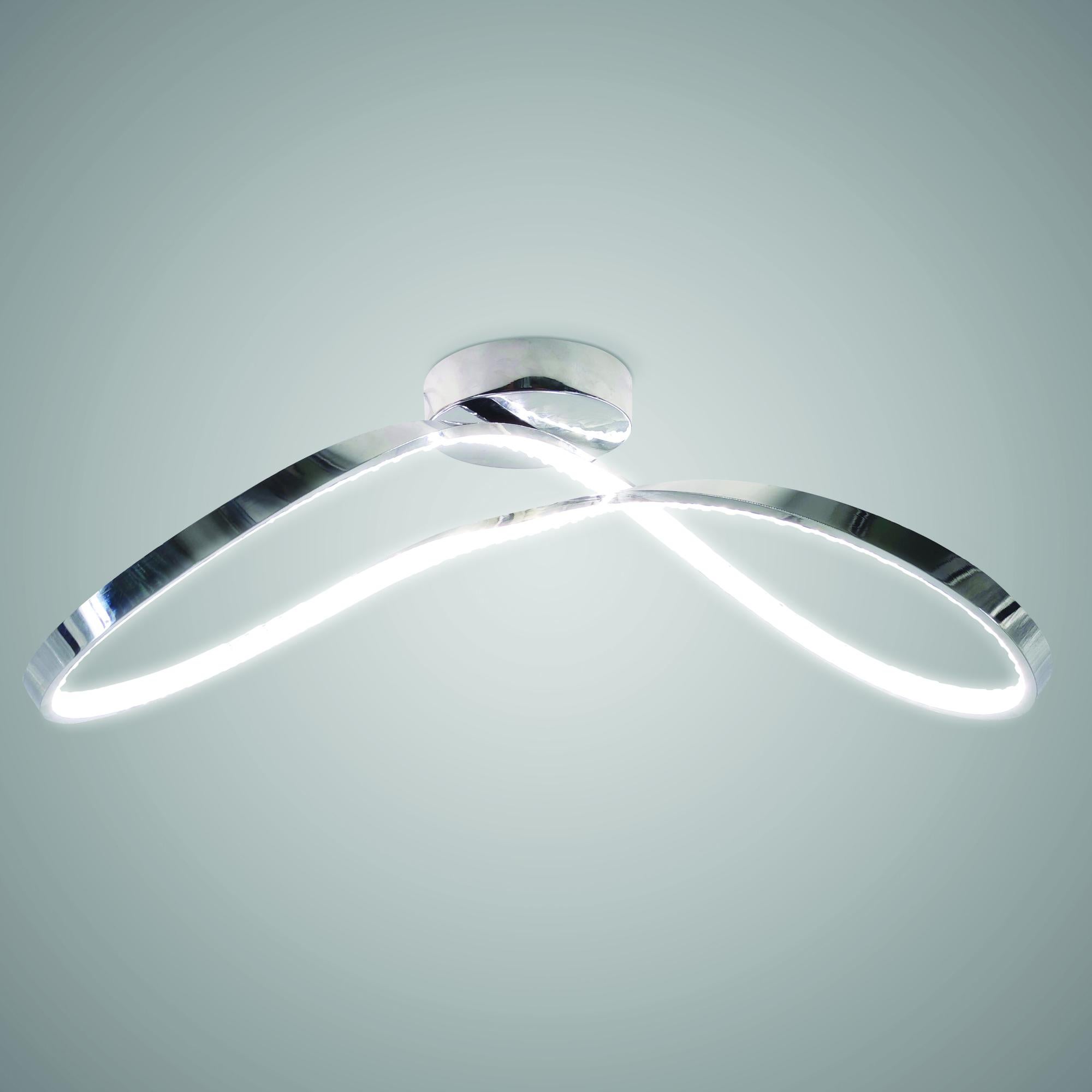 Plafoniera moderno LED Infinity, argento 70x30 cm, luce naturale ...