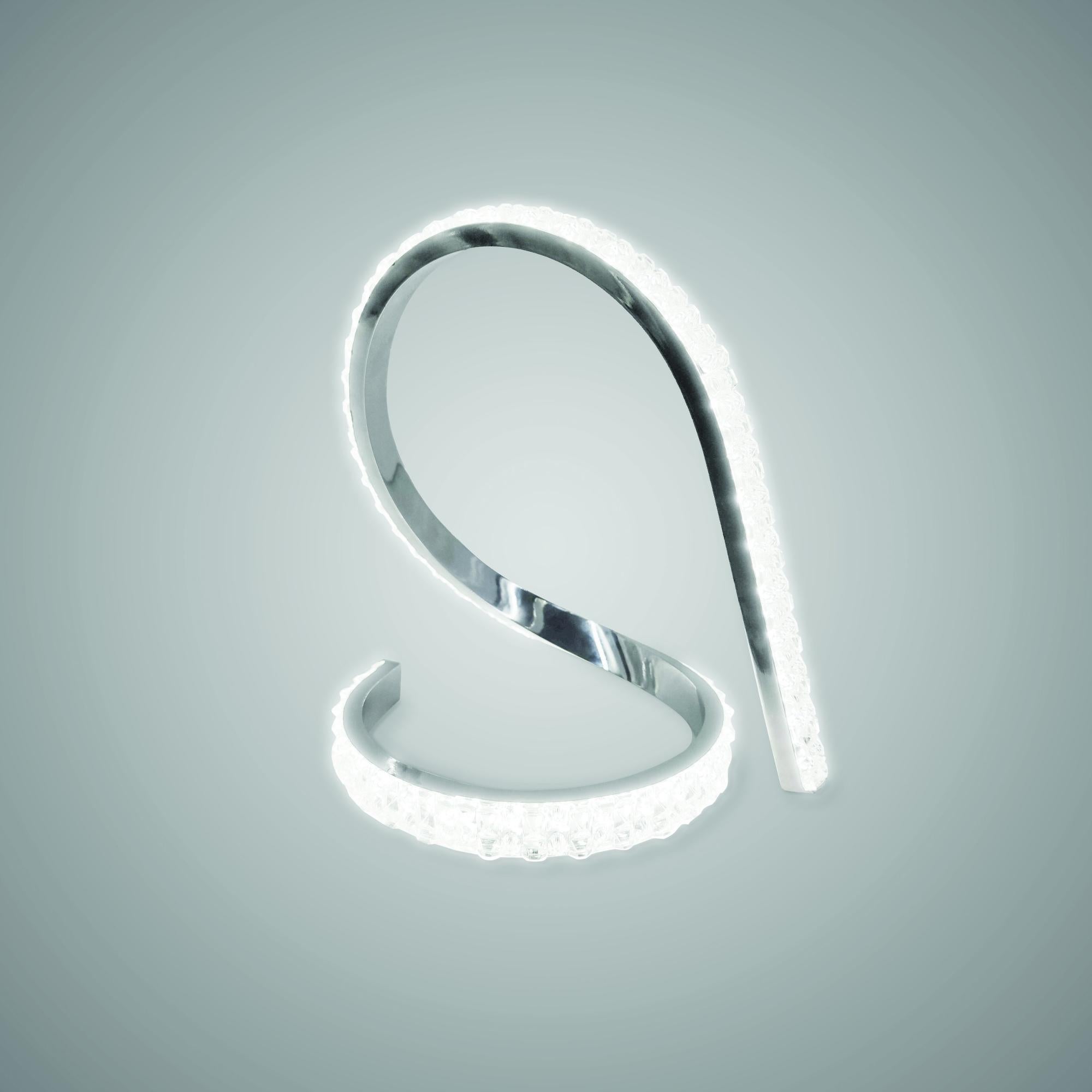 Lampada da tavolo LED Infinity acciaio inox lucido bianco naturale ...