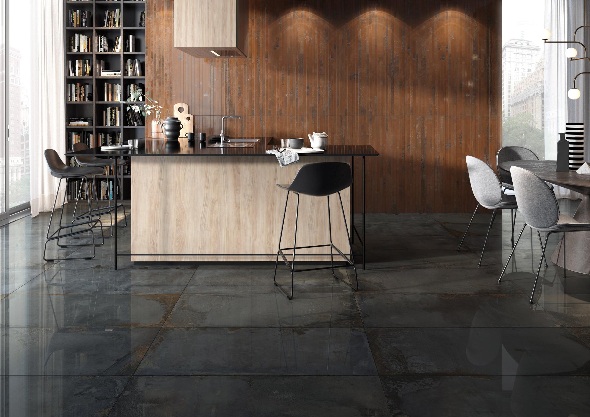 Gres porcellanato per interno / esterno 60x120 effetto cemento sp. 9.5 ...