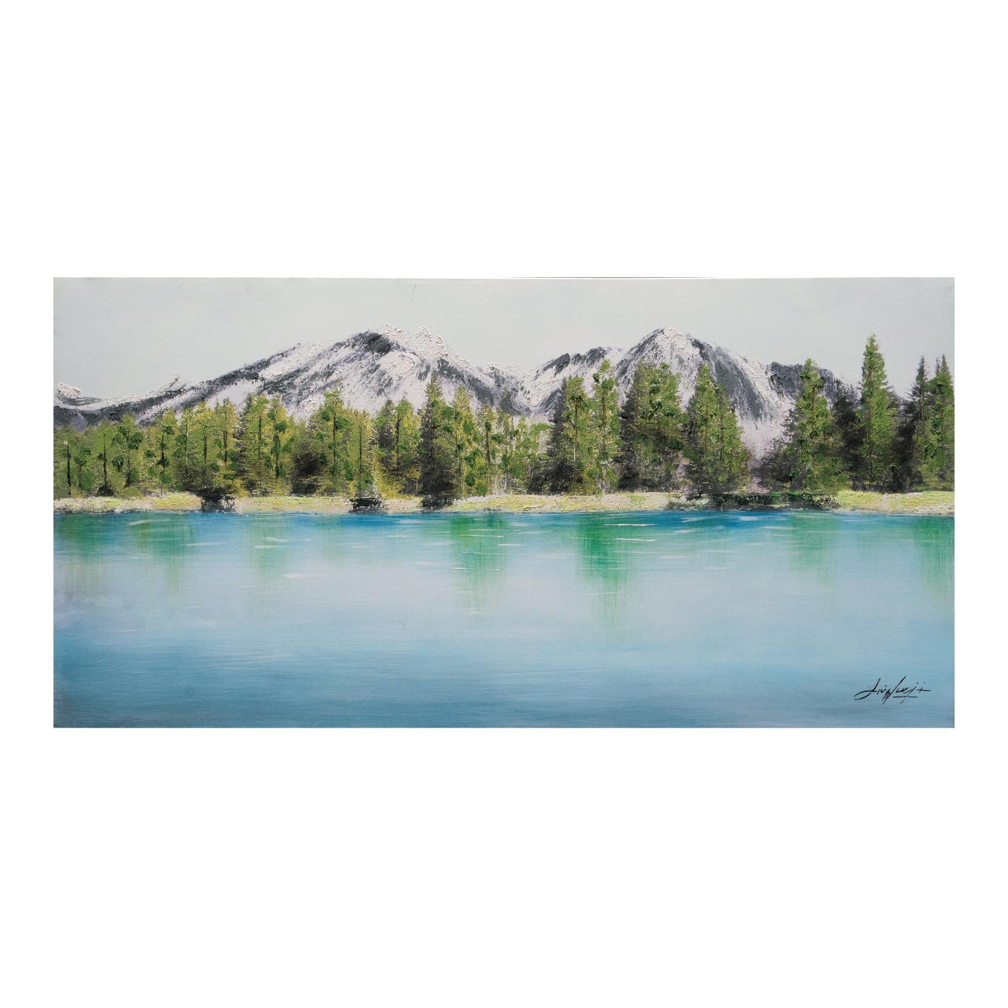 Dipinto su tela Lago montagna 60x120 cm | Leroy Merlin